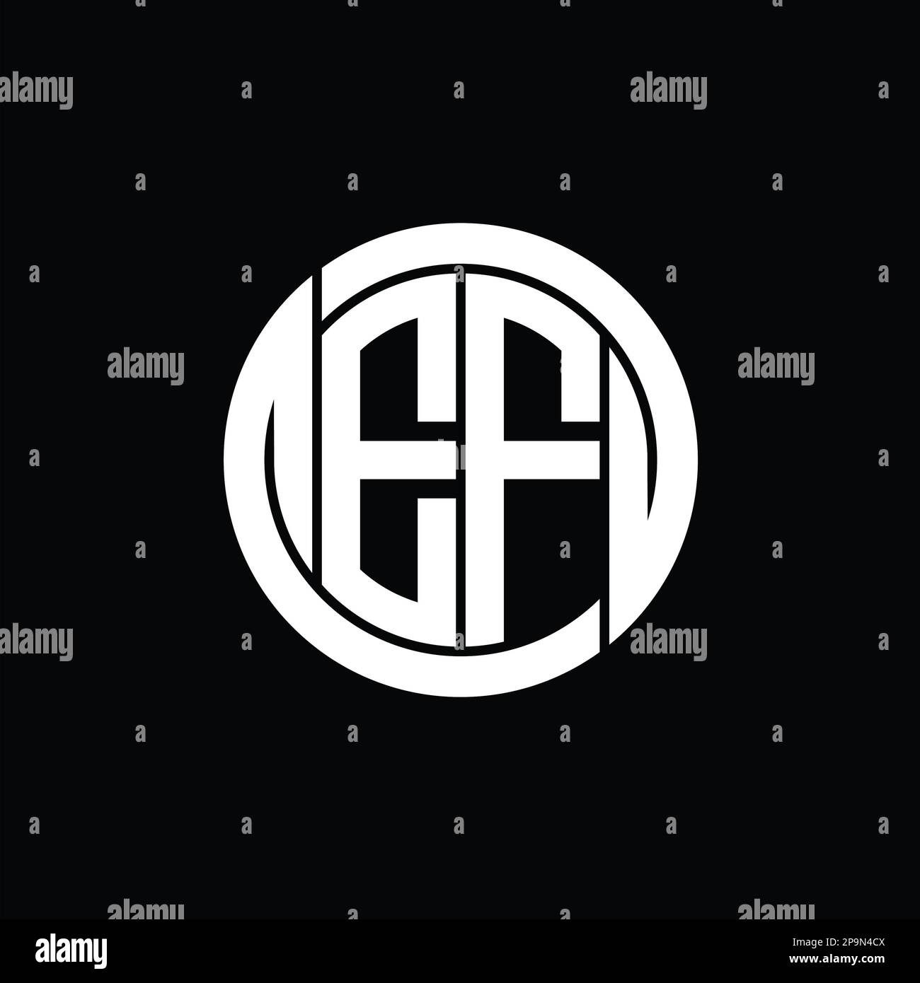 EF Logo monogram shield inside circle isolated shape vector images ...