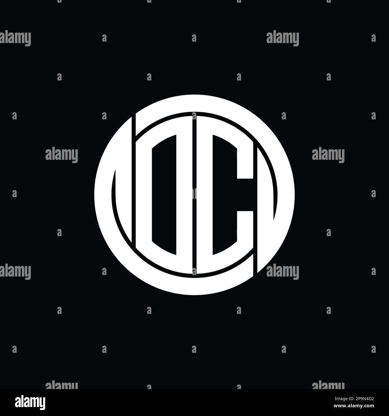 DC Logo monogram shield inside circle isolated shape vector images ...