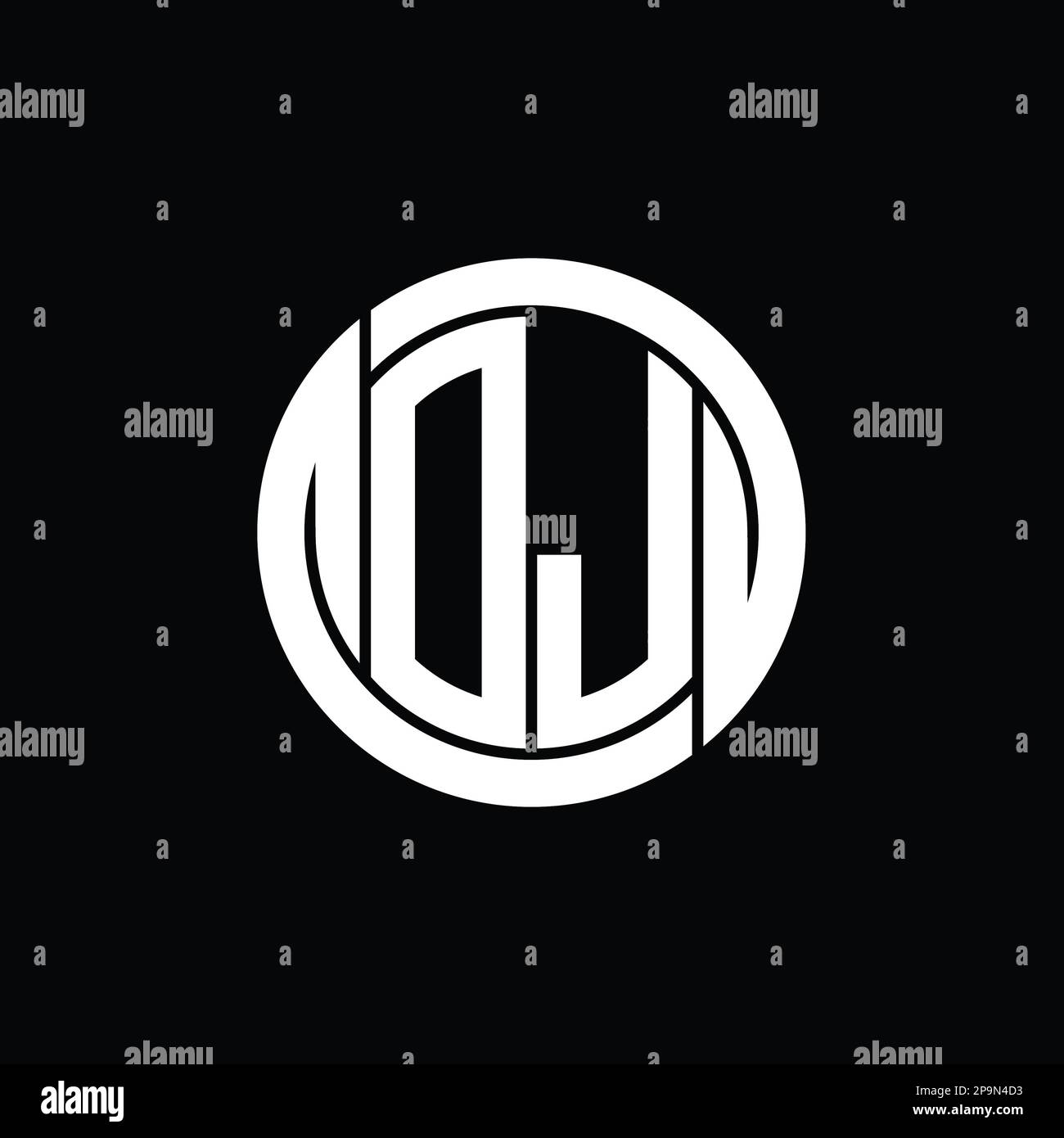 DJ Logo monogram shield inside circle isolated shape vector images ...