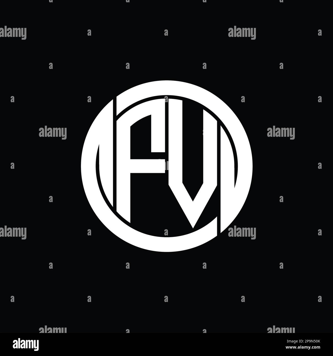 FV Logo monogram shield inside circle isolated shape vector images ...