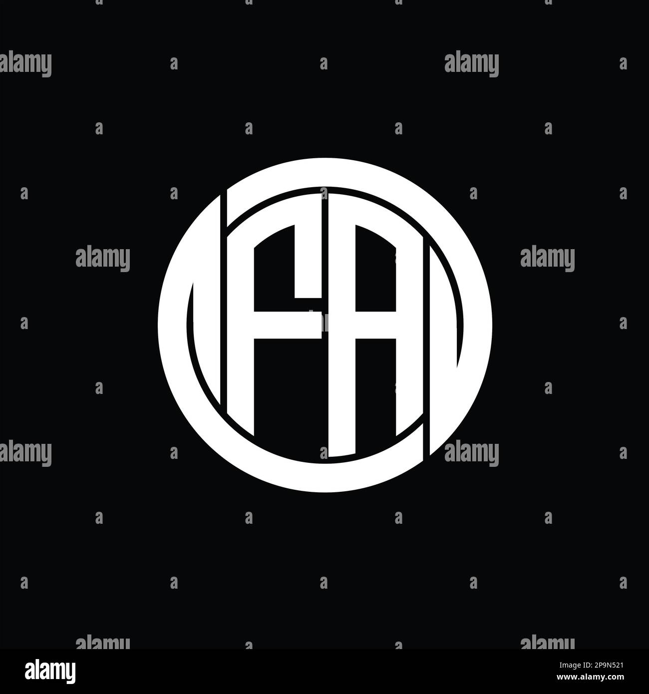 FA Logo monogram shield inside circle isolated shape vector images ...