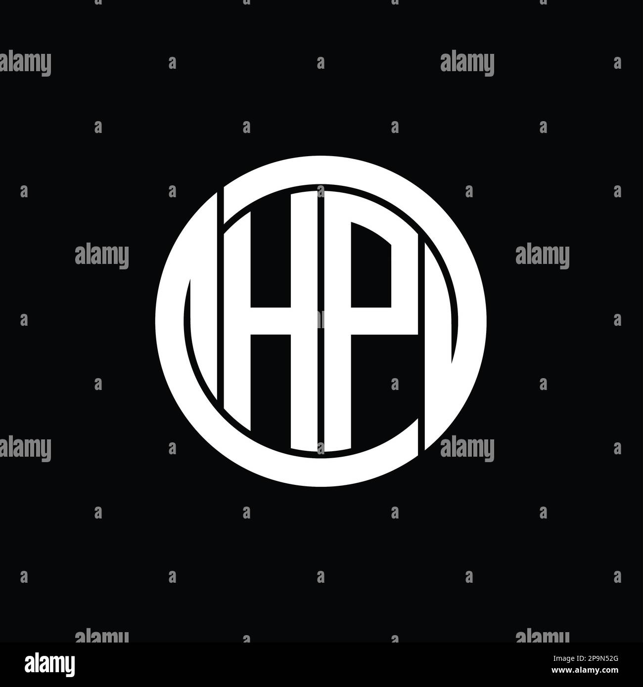 HP Logo monogram shield inside circle isolated shape vector images ...