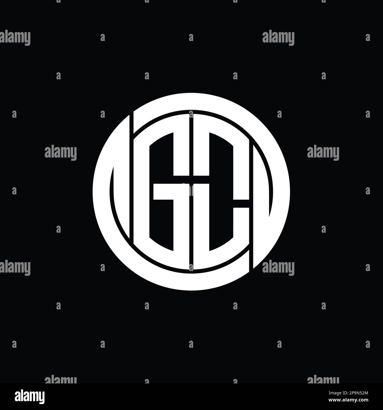 GO Logo monogram shield inside circle isolated shape vector images ...