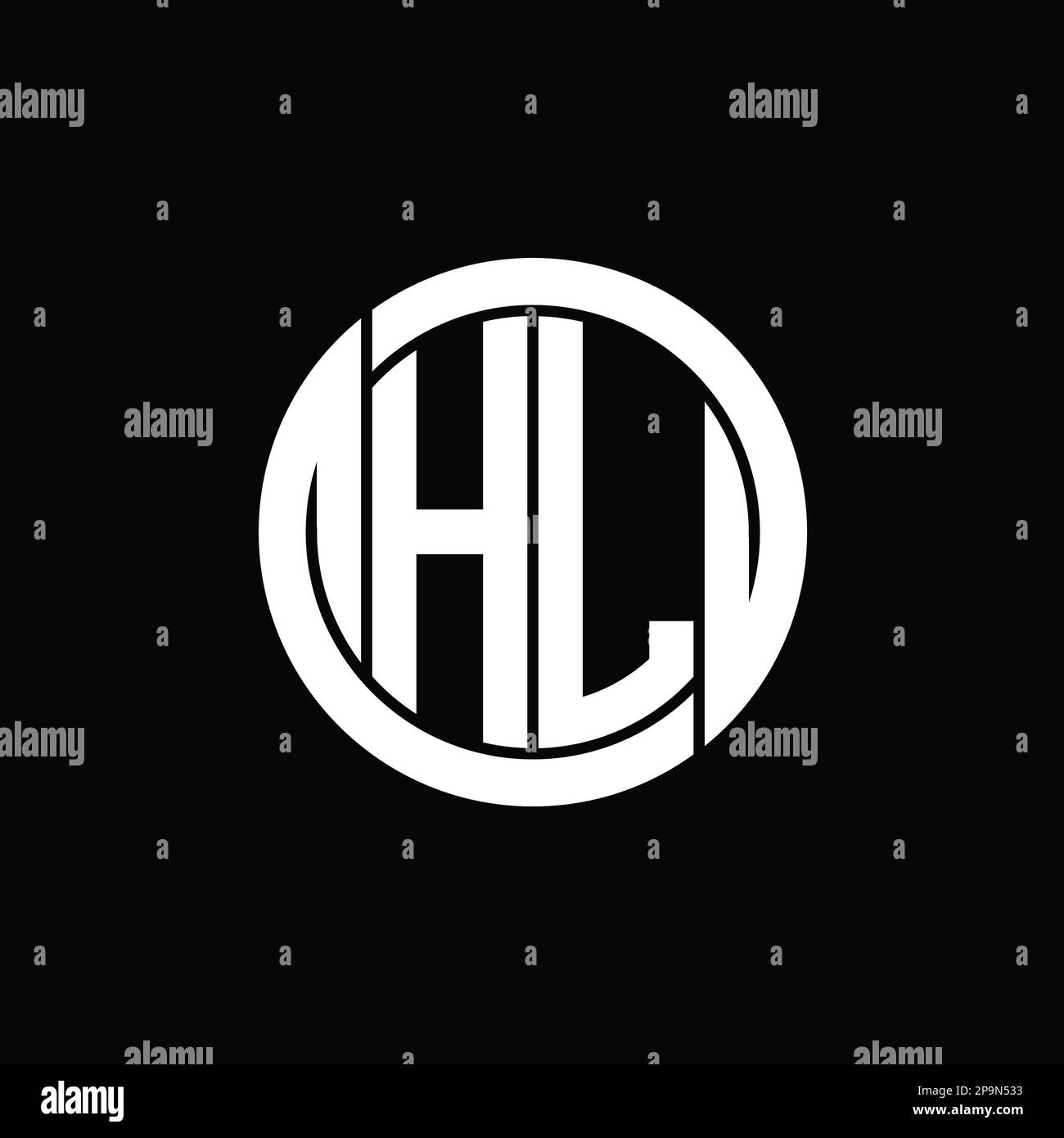 HL Logo monogram shield inside circle isolated shape vector images ...