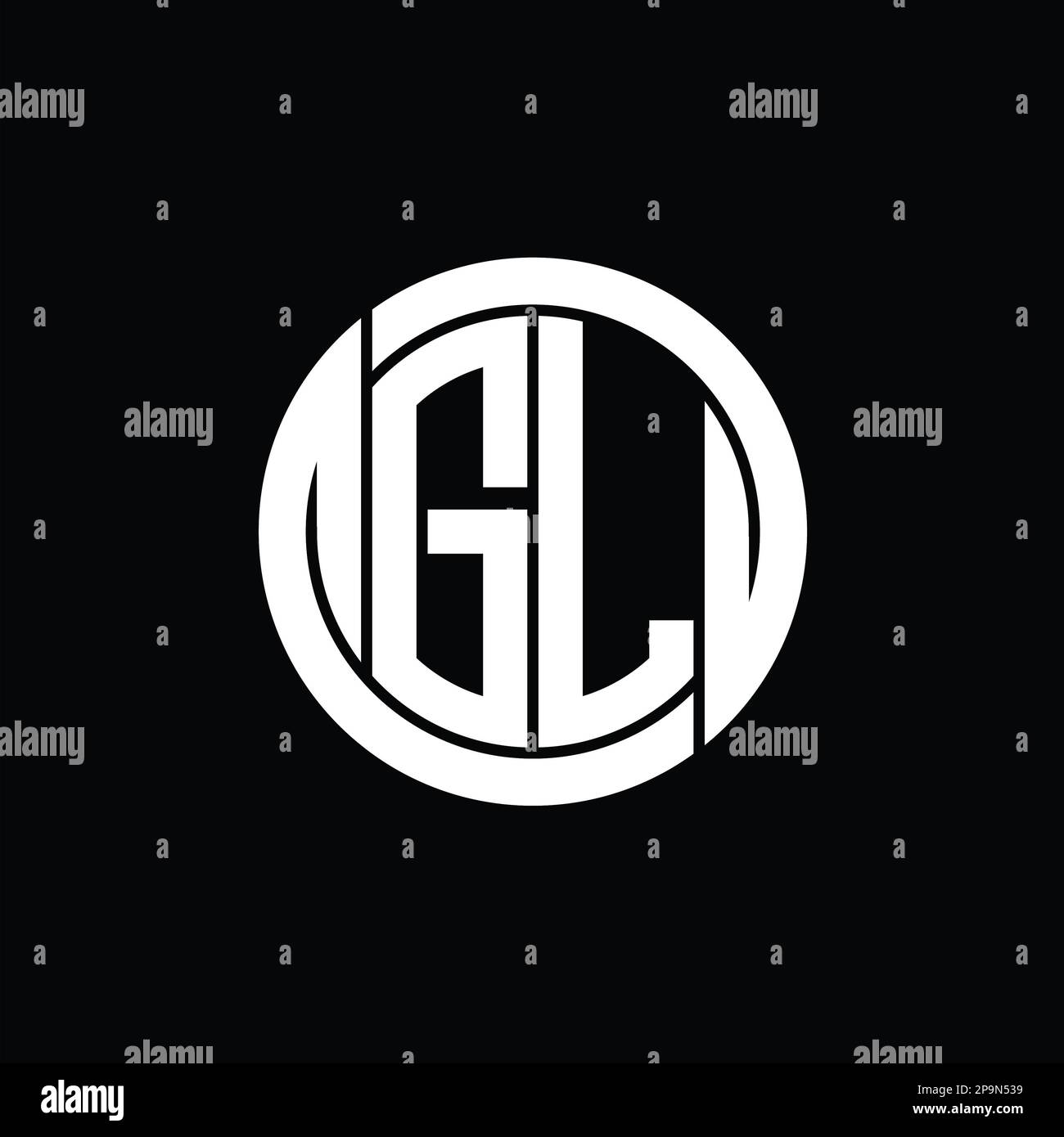 GL Logo monogram shield inside circle isolated shape vector images ...