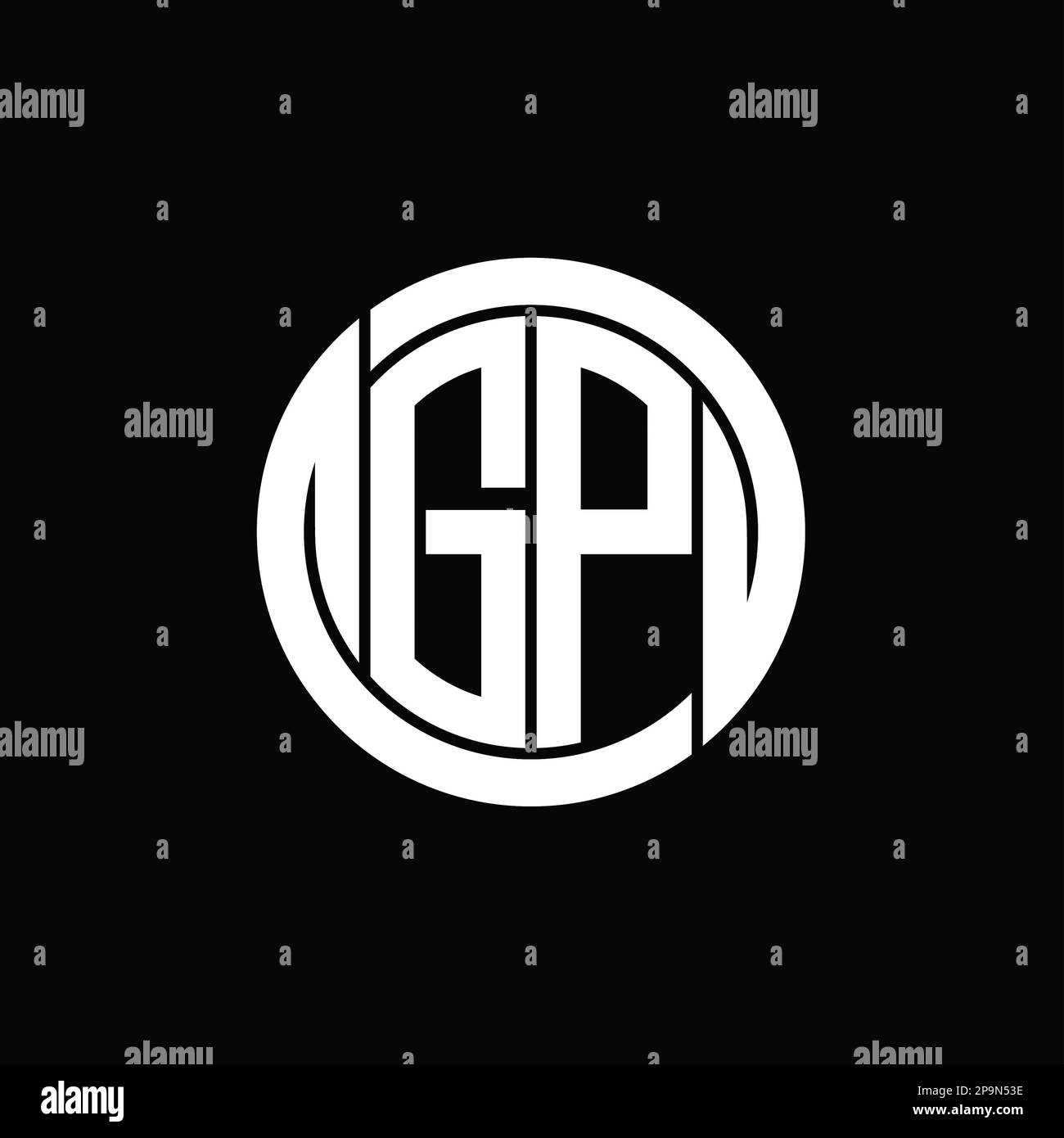 GP Logo monogram shield inside circle isolated shape vector images ...