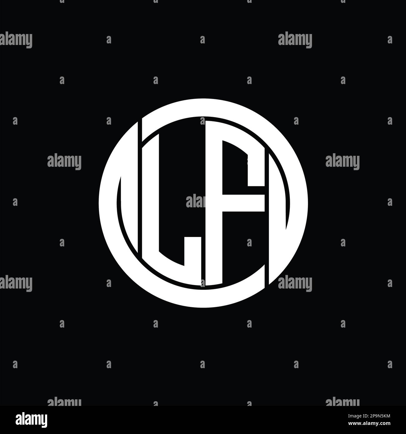 LF Logo monogram shield inside circle isolated shape vector images ...