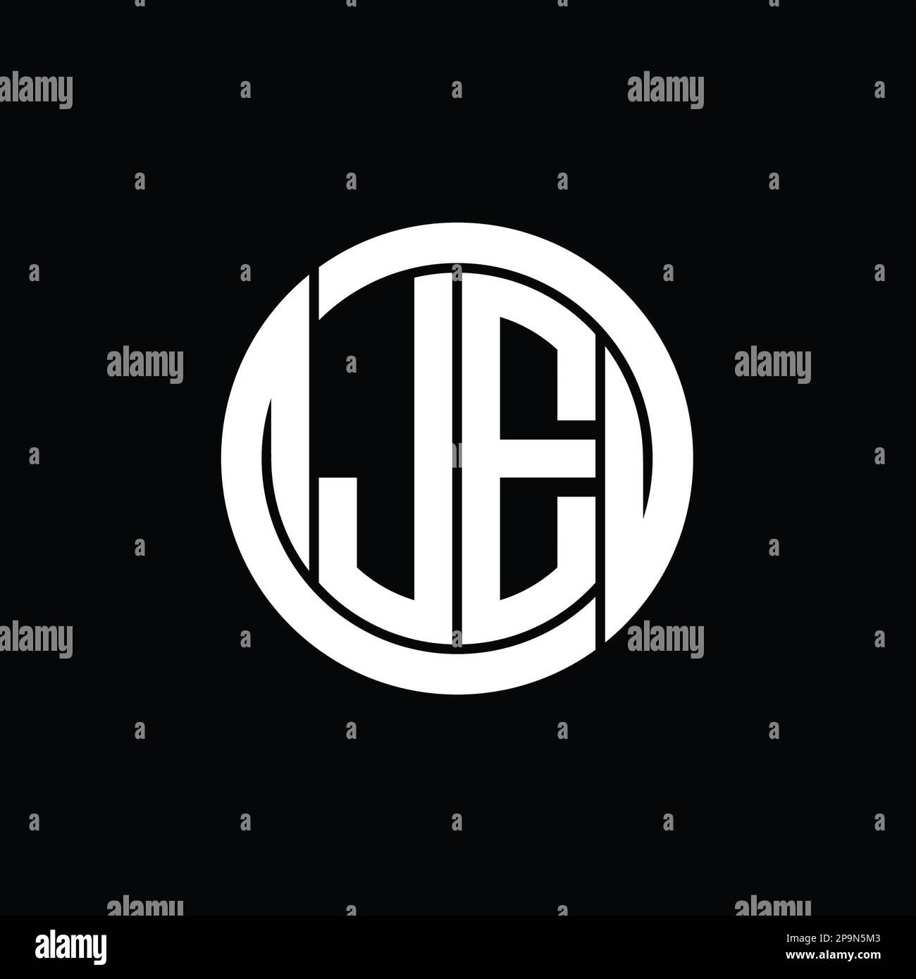 JE Logo monogram shield inside circle isolated shape vector images ...