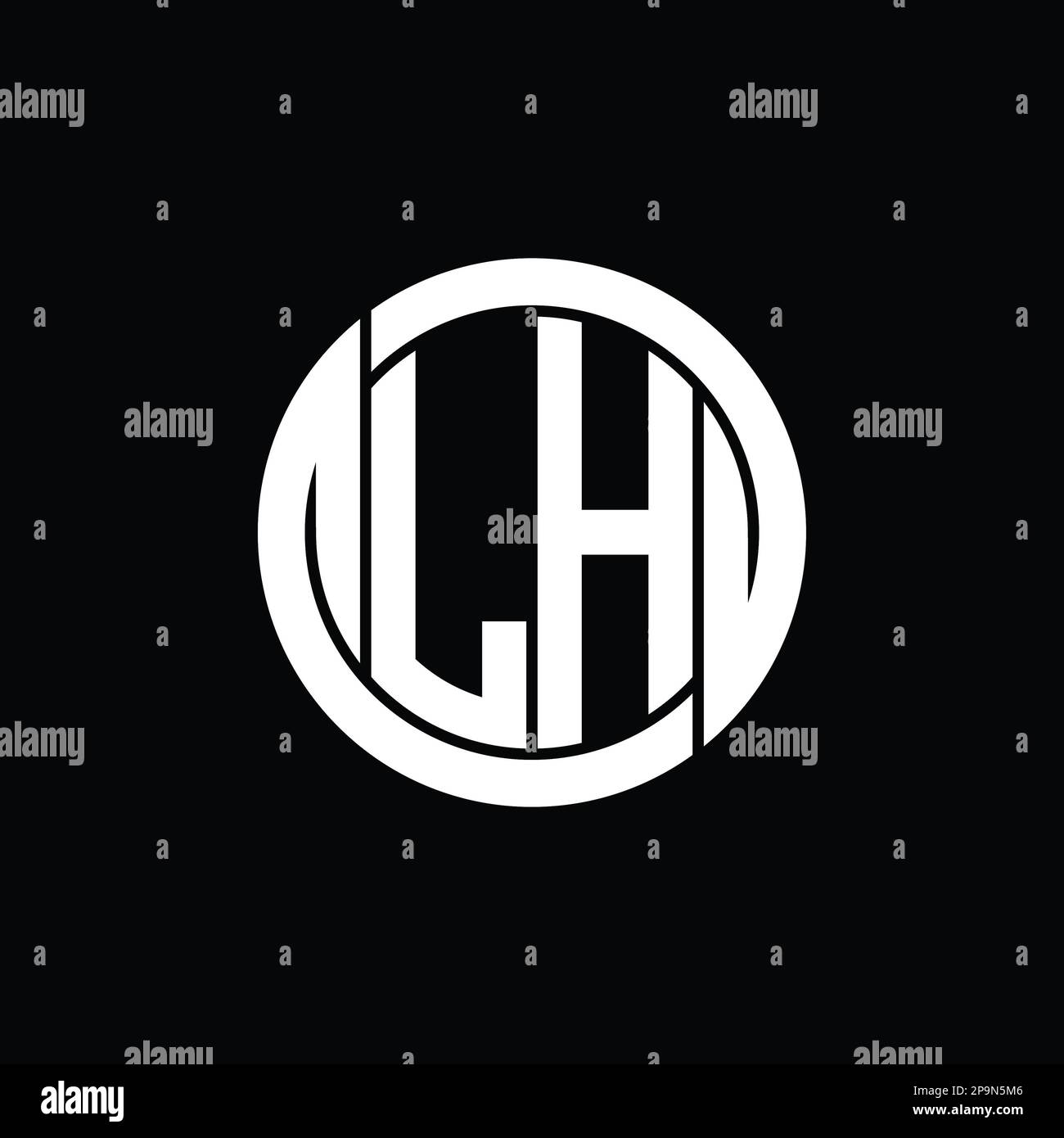 LH Logo monogram shield inside circle isolated shape vector images ...