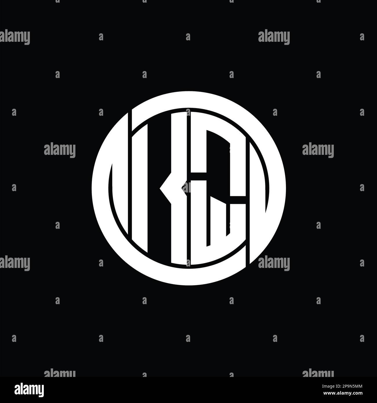 KQ Logo monogram shield inside circle isolated shape vector images ...