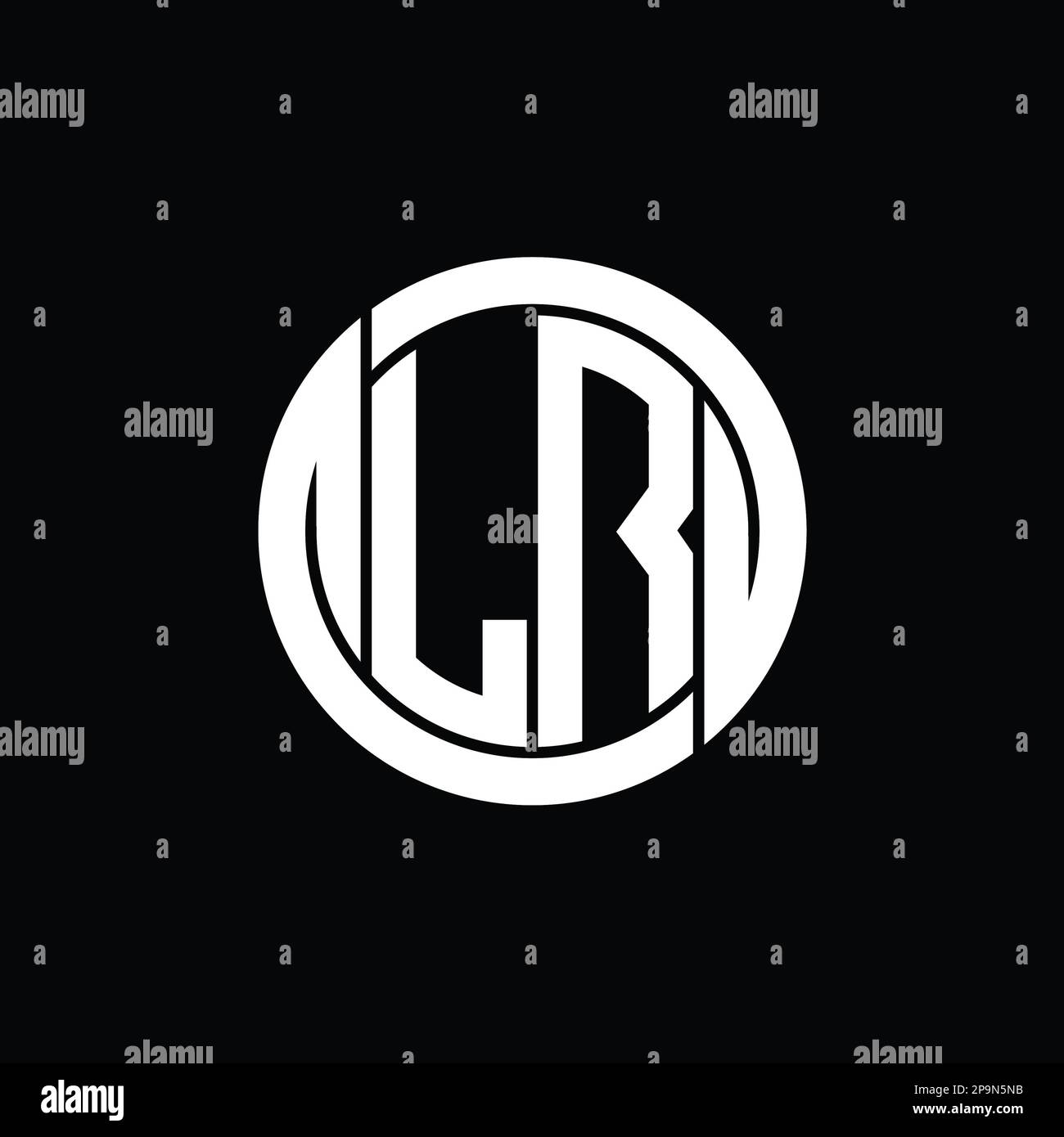 LR Logo monogram shield inside circle isolated shape vector images ...