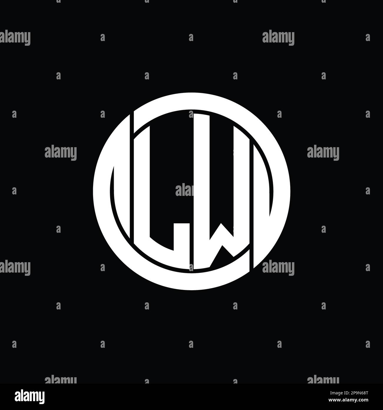 LW Logo monogram shield inside circle isolated shape vector images ...