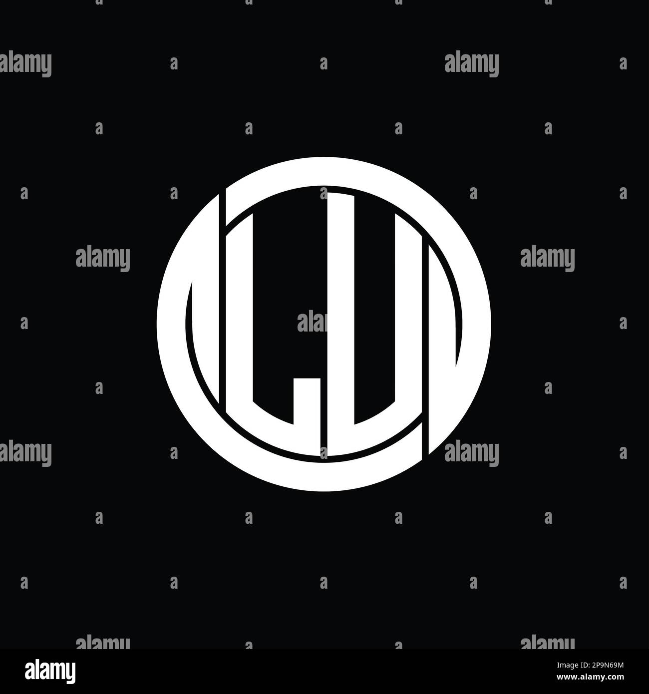 LU Logo monogram shield inside circle isolated shape vector images ...