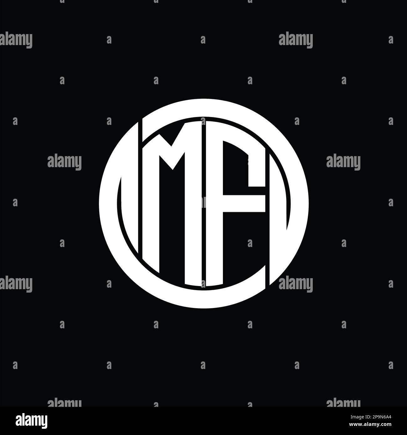 MF Logo monogram shield inside circle isolated shape vector images ...