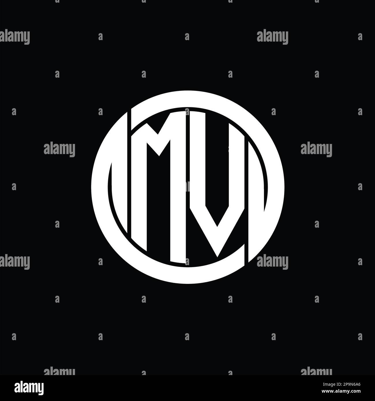 MV Logo monogram shield inside circle isolated shape vector images ...