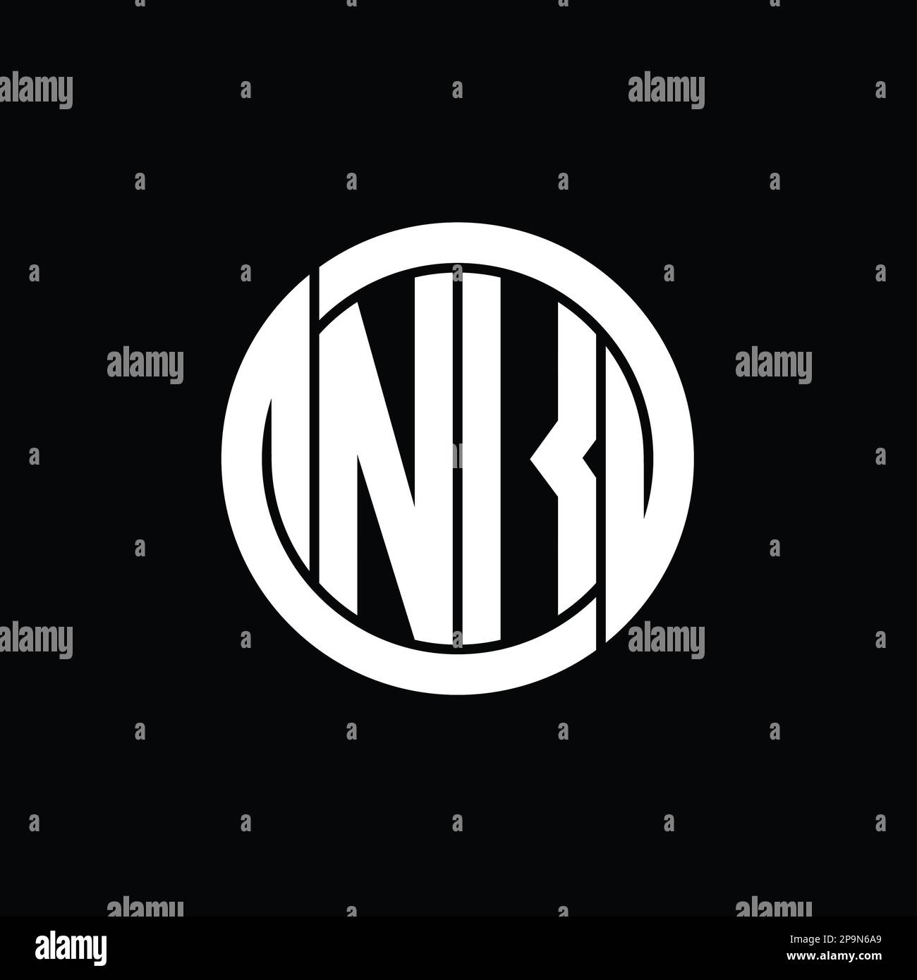 NK Logo monogram shield inside circle isolated shape vector images ...
