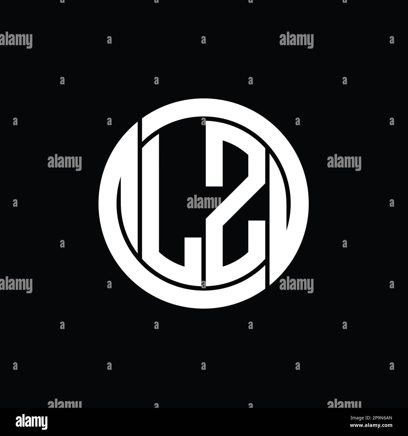 LZ Logo monogram shield inside circle isolated shape vector images ...