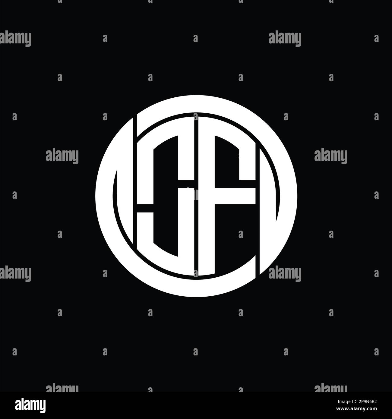 OF Logo monogram shield inside circle isolated shape vector images ...