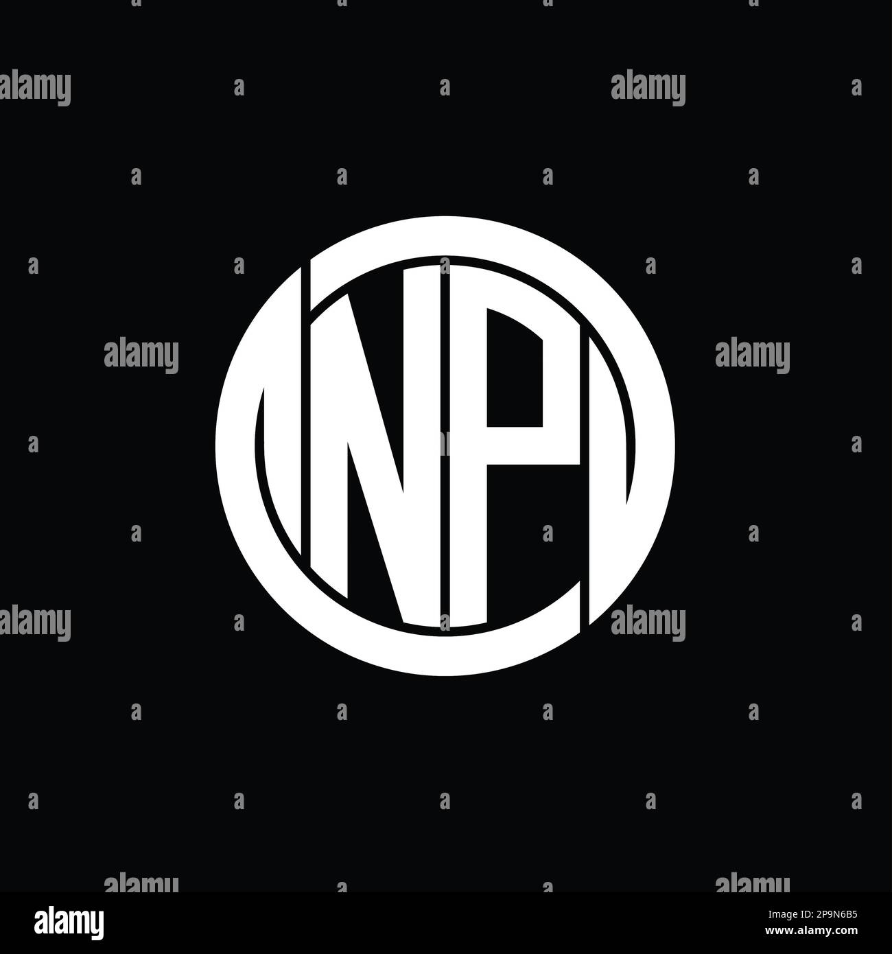 NP Logo monogram shield inside circle isolated shape vector images ...