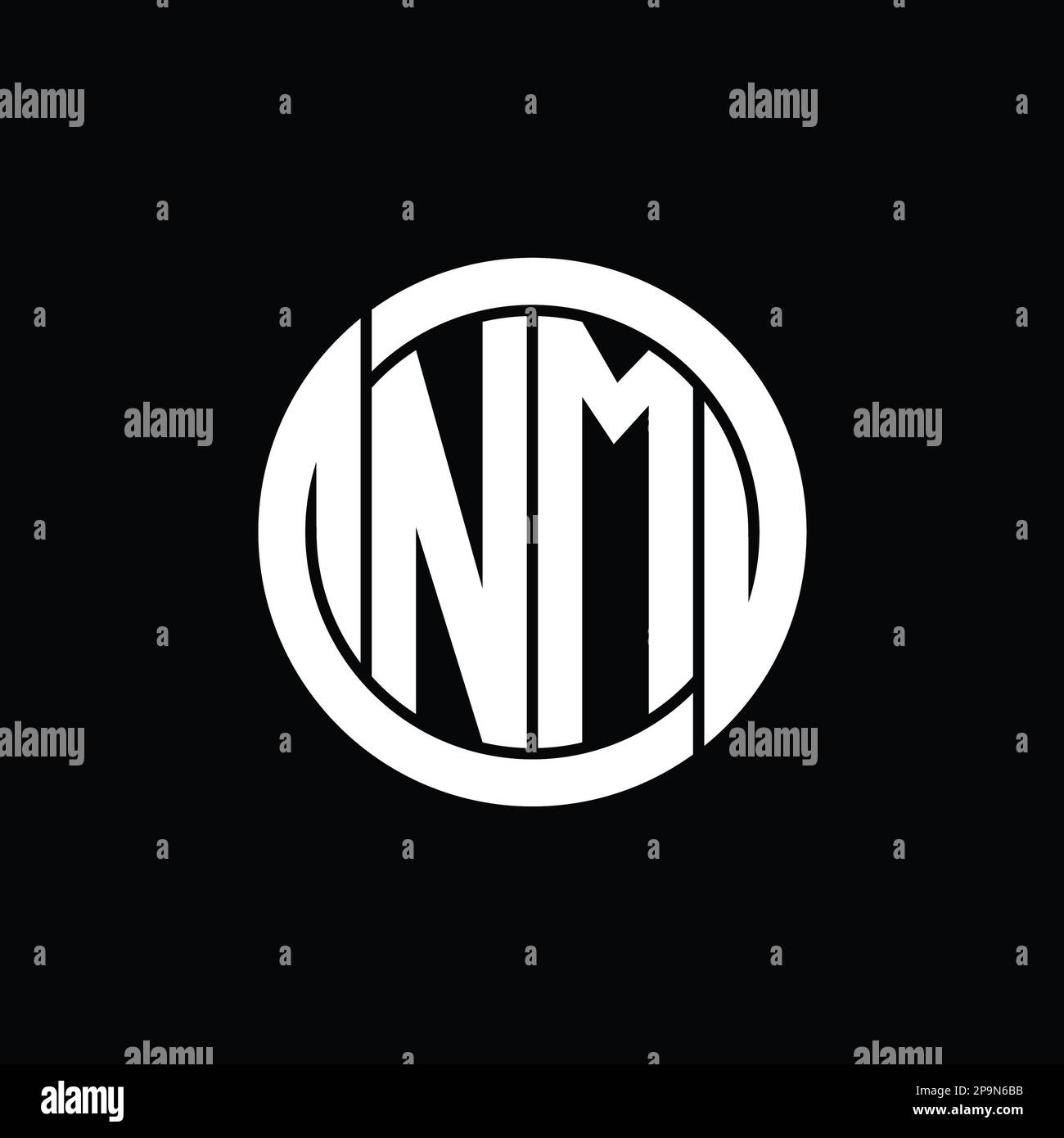 NM Logo monogram shield inside circle isolated shape vector images ...