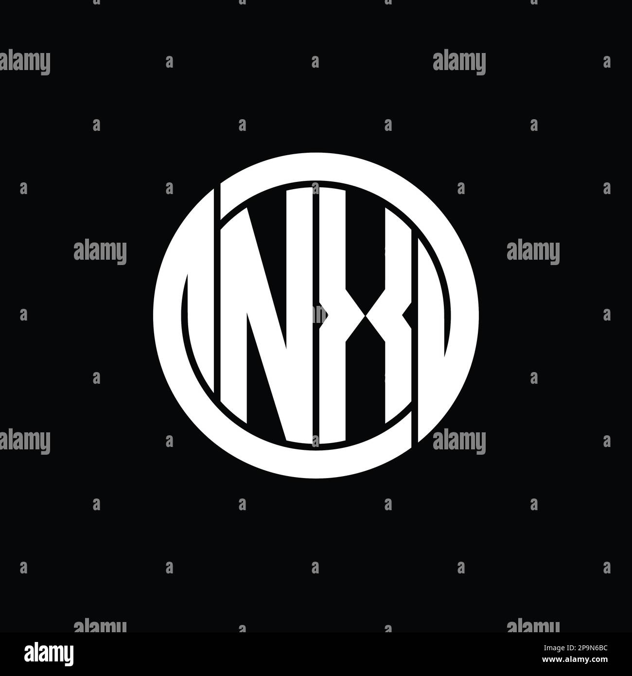 NX Logo monogram shield inside circle isolated shape vector images ...