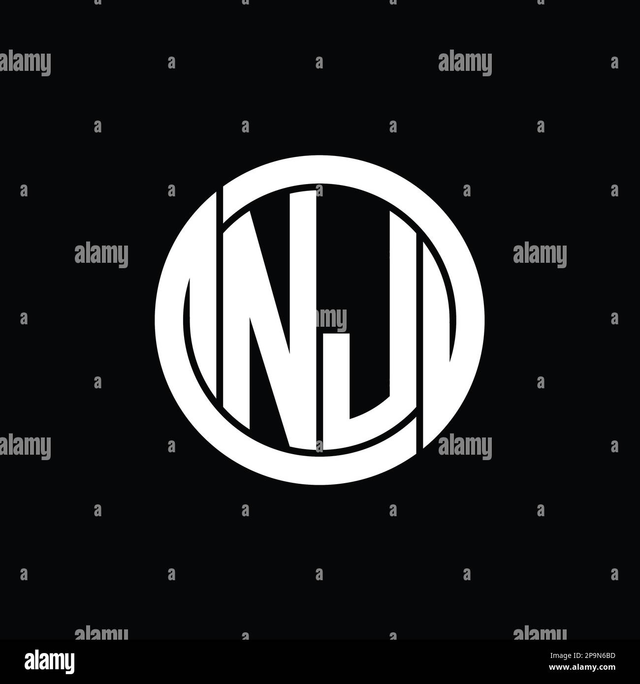 NJ Logo monogram shield inside circle isolated shape vector images ...