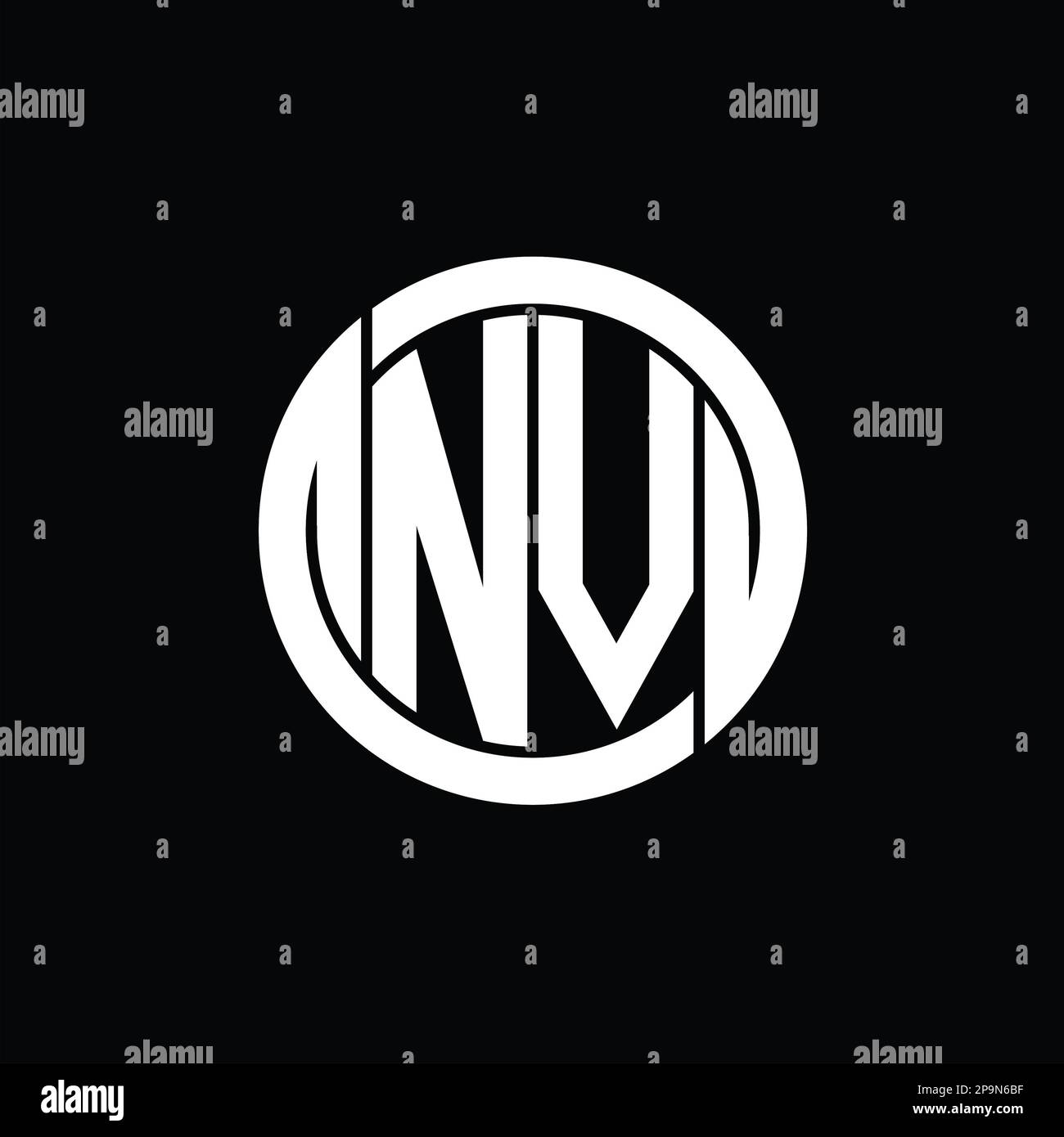 NV Logo monogram shield inside circle isolated shape vector images ...