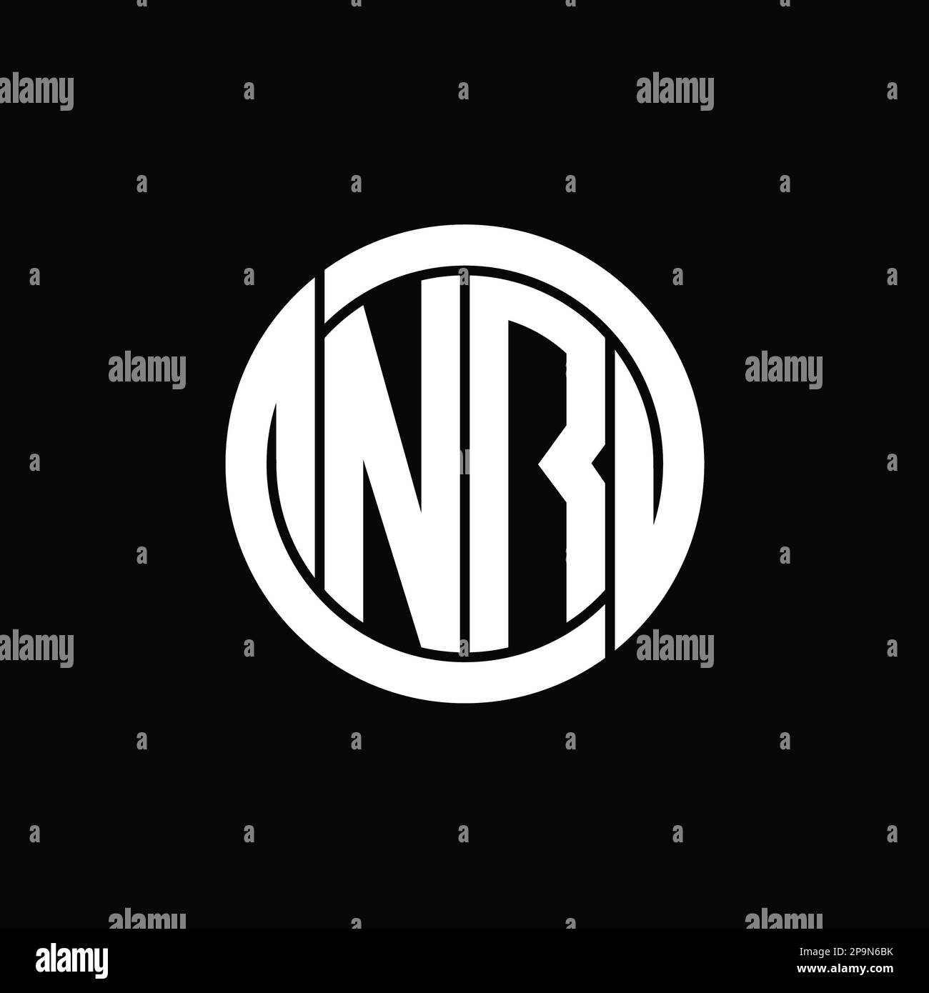 NR Logo monogram shield inside circle isolated shape vector images ...