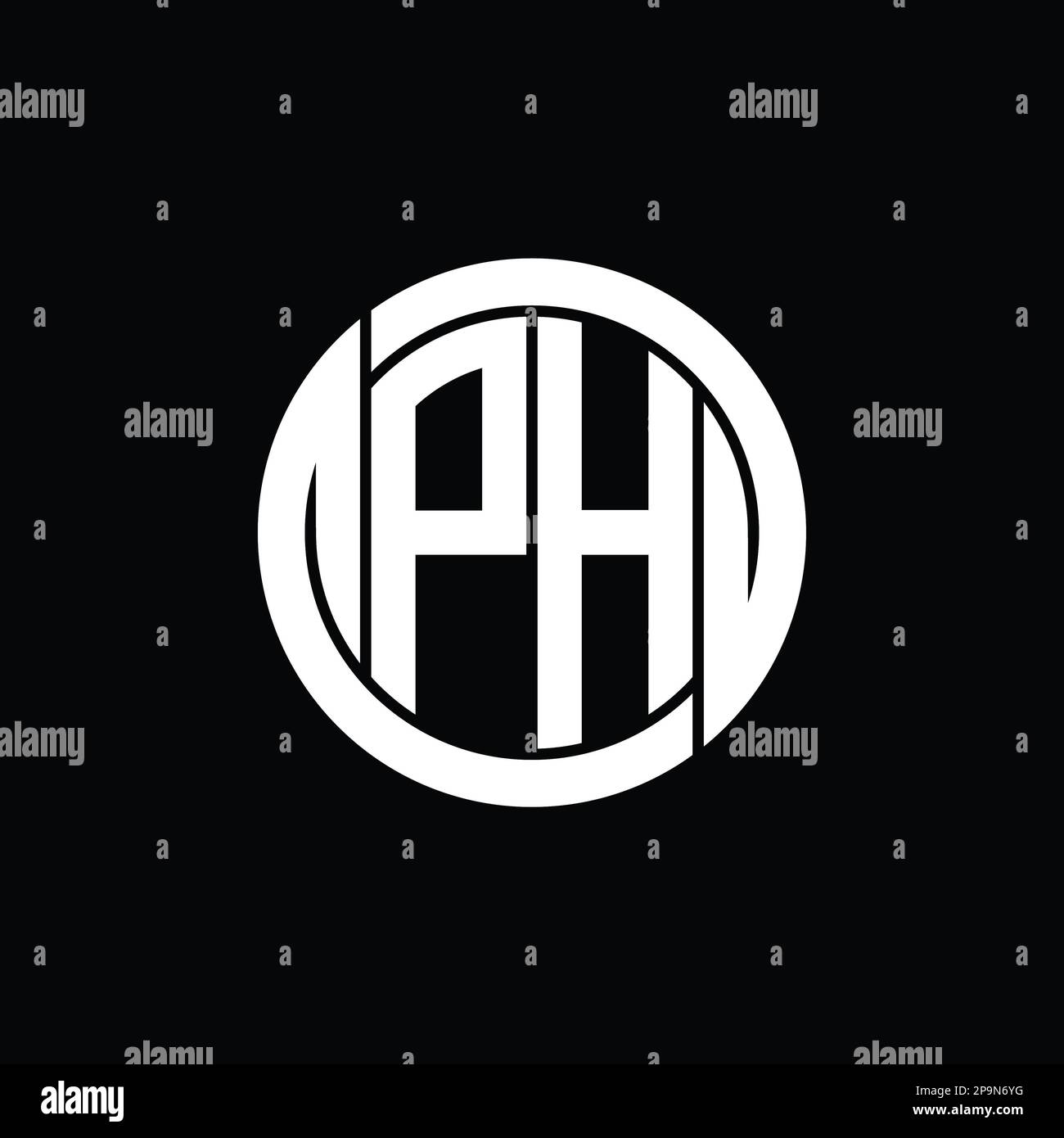 PH Logo monogram shield inside circle isolated shape vector images ...