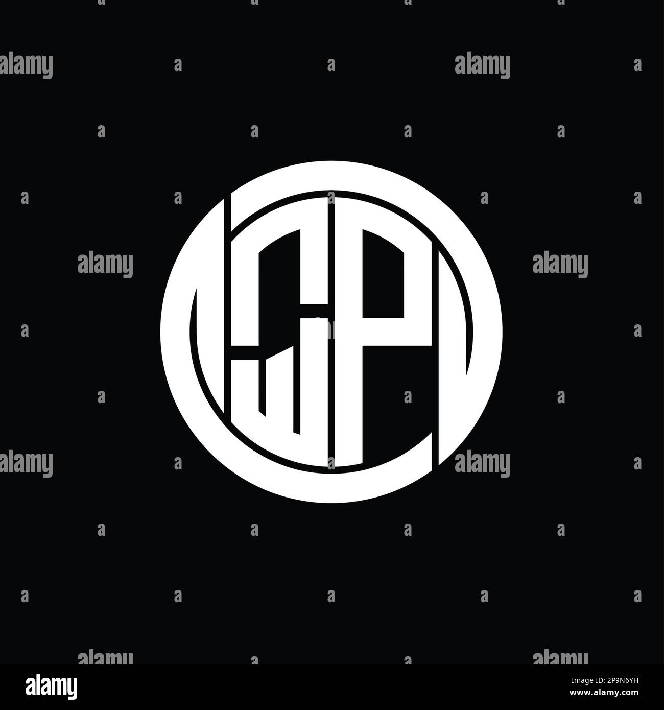 QP Logo monogram shield inside circle isolated shape vector images ...