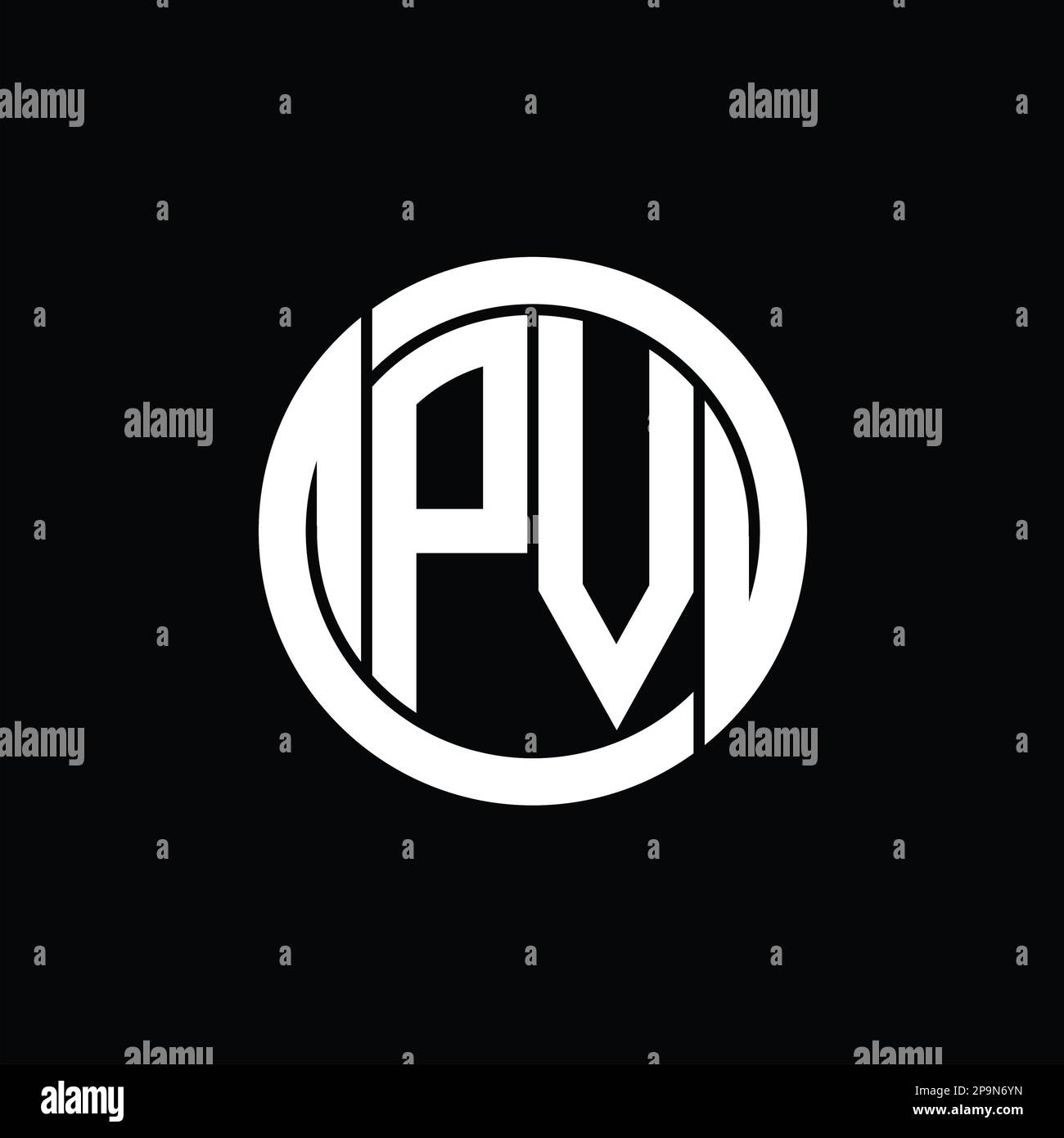 PV Logo monogram shield inside circle isolated shape vector images ...