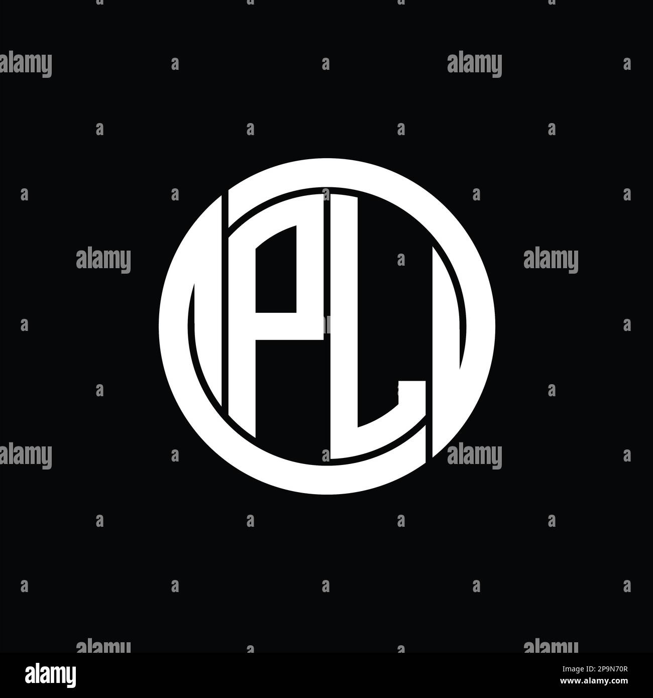 PL Logo monogram shield inside circle isolated shape vector images ...