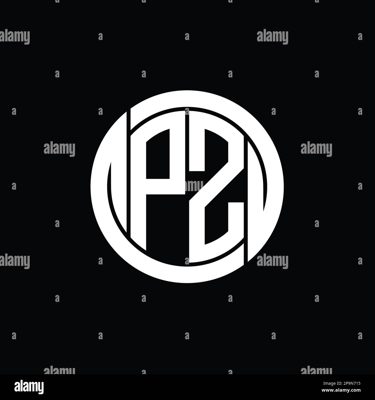 PZ Logo monogram shield inside circle isolated shape vector images ...