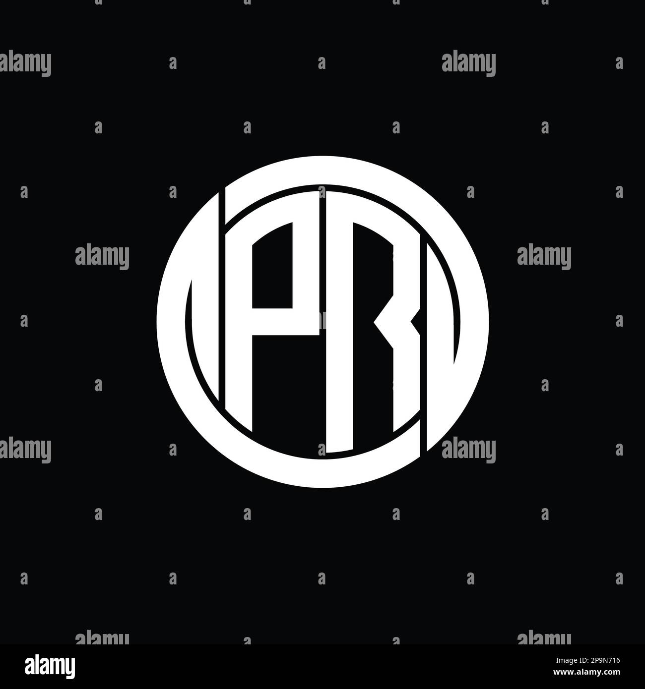 PR Logo monogram shield inside circle isolated shape vector images ...