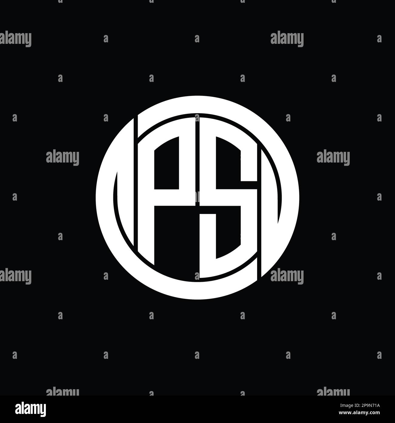 PS Logo monogram shield inside circle isolated shape vector images ...