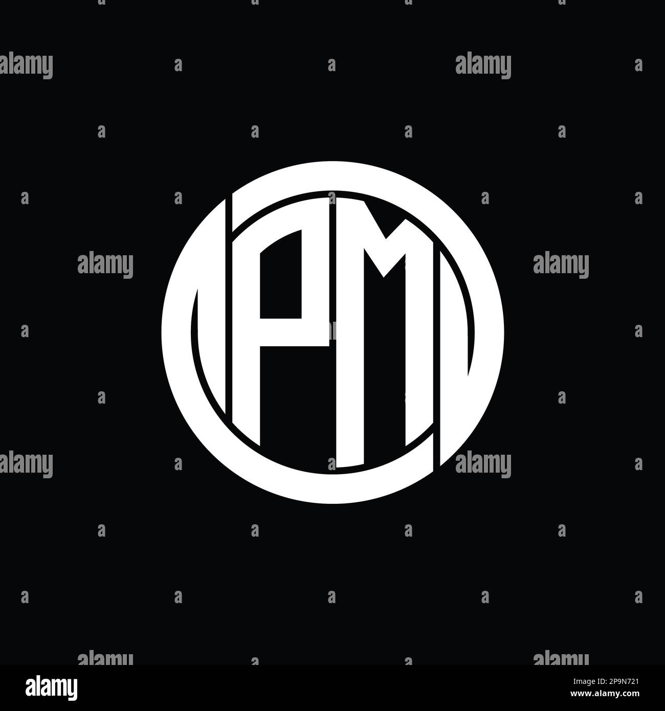 PM Logo monogram shield inside circle isolated shape vector images ...