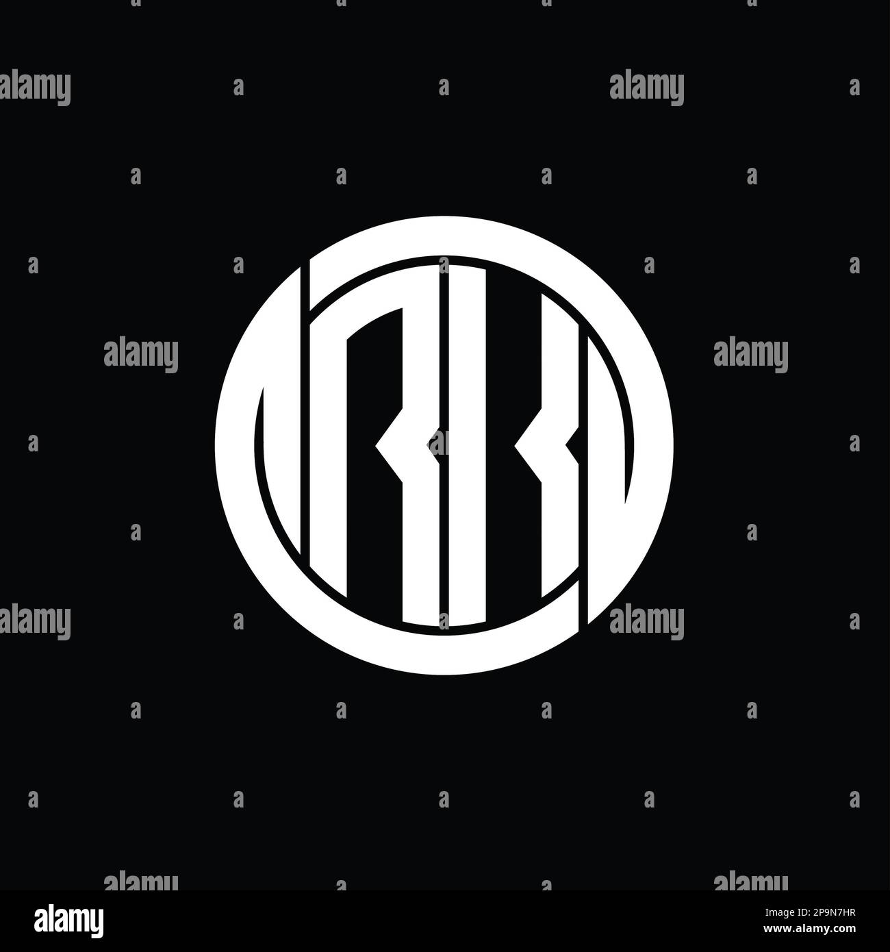 RK Logo monogram shield inside circle isolated shape vector images ...