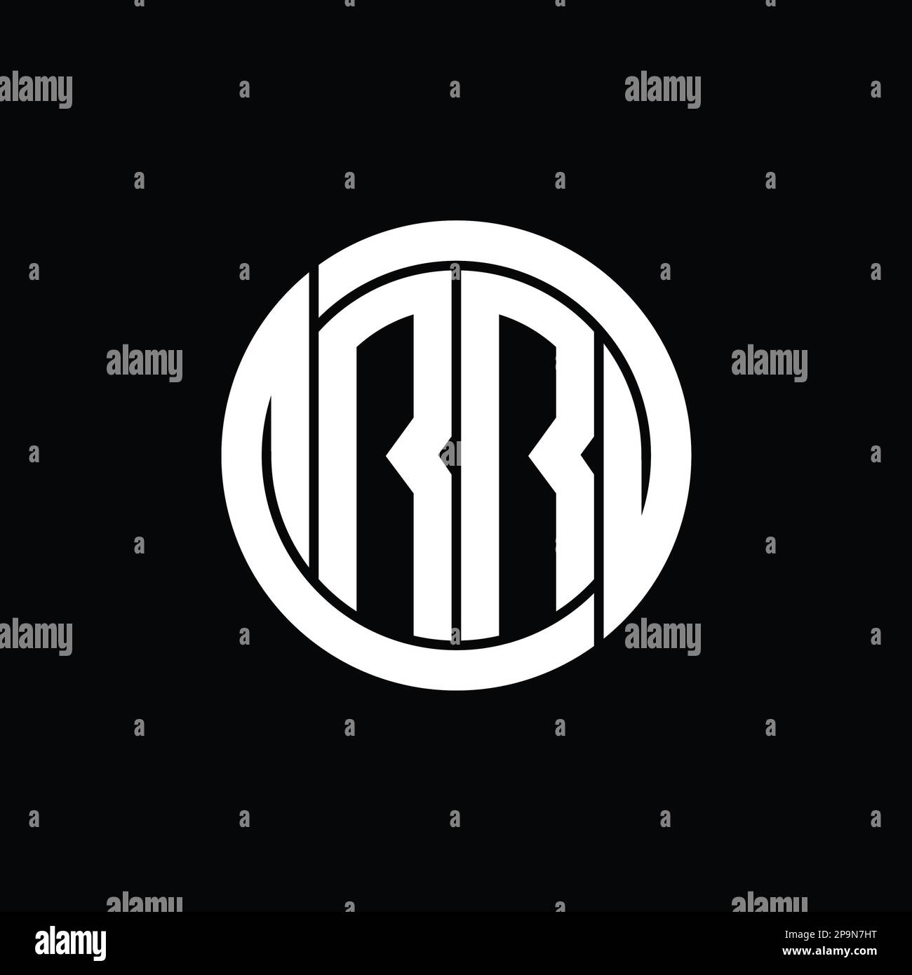 RR Logo monogram shield inside circle isolated shape vector images ...