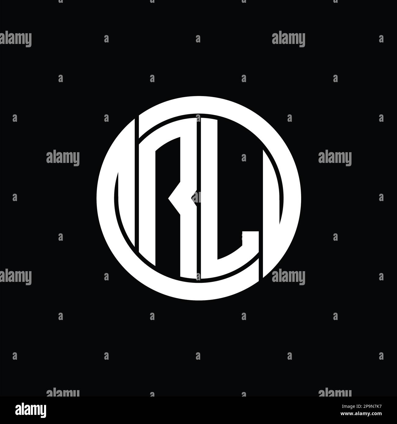 RL Logo monogram shield inside circle isolated shape vector images ...