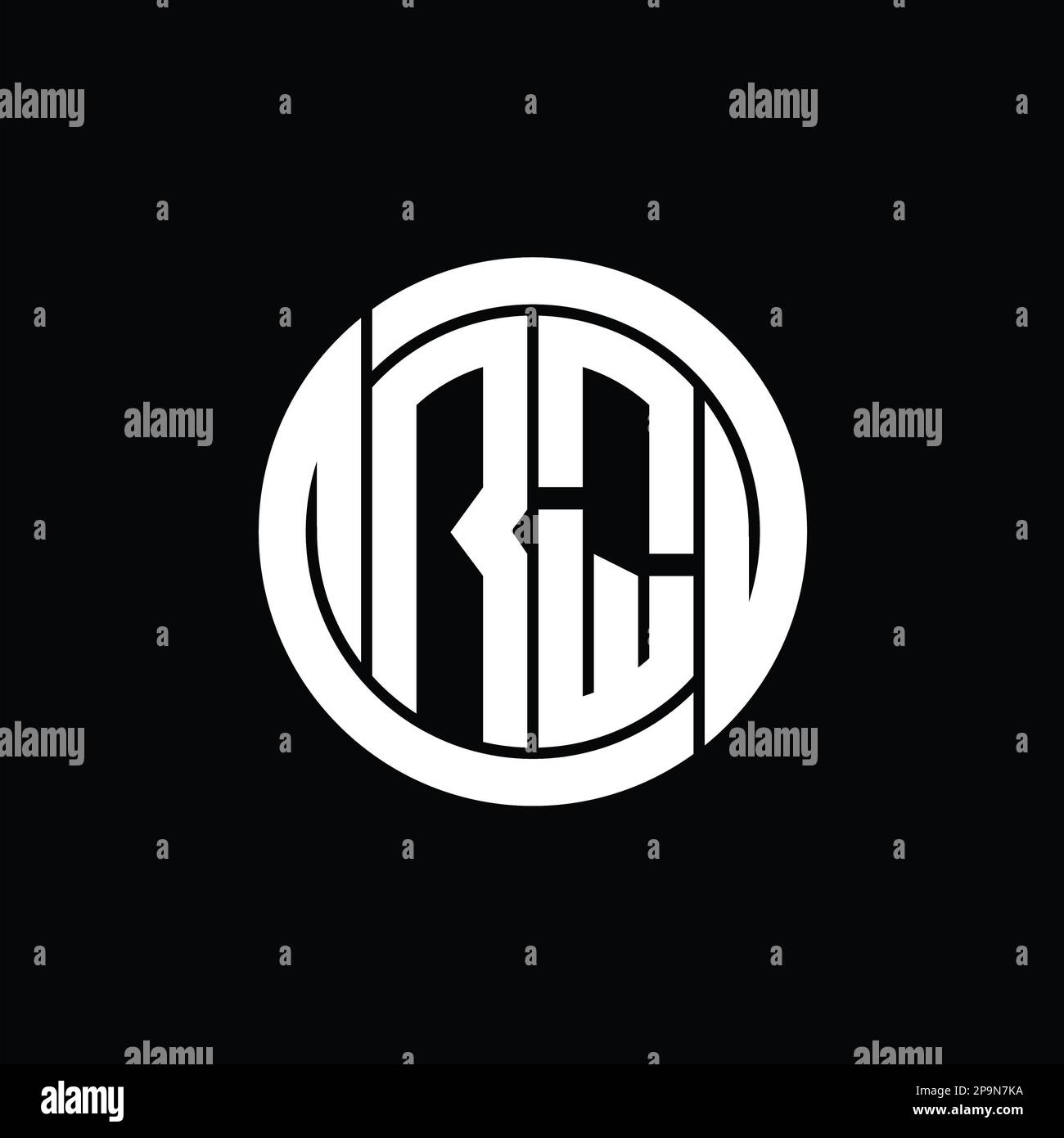RQ Logo monogram shield inside circle isolated shape vector images ...
