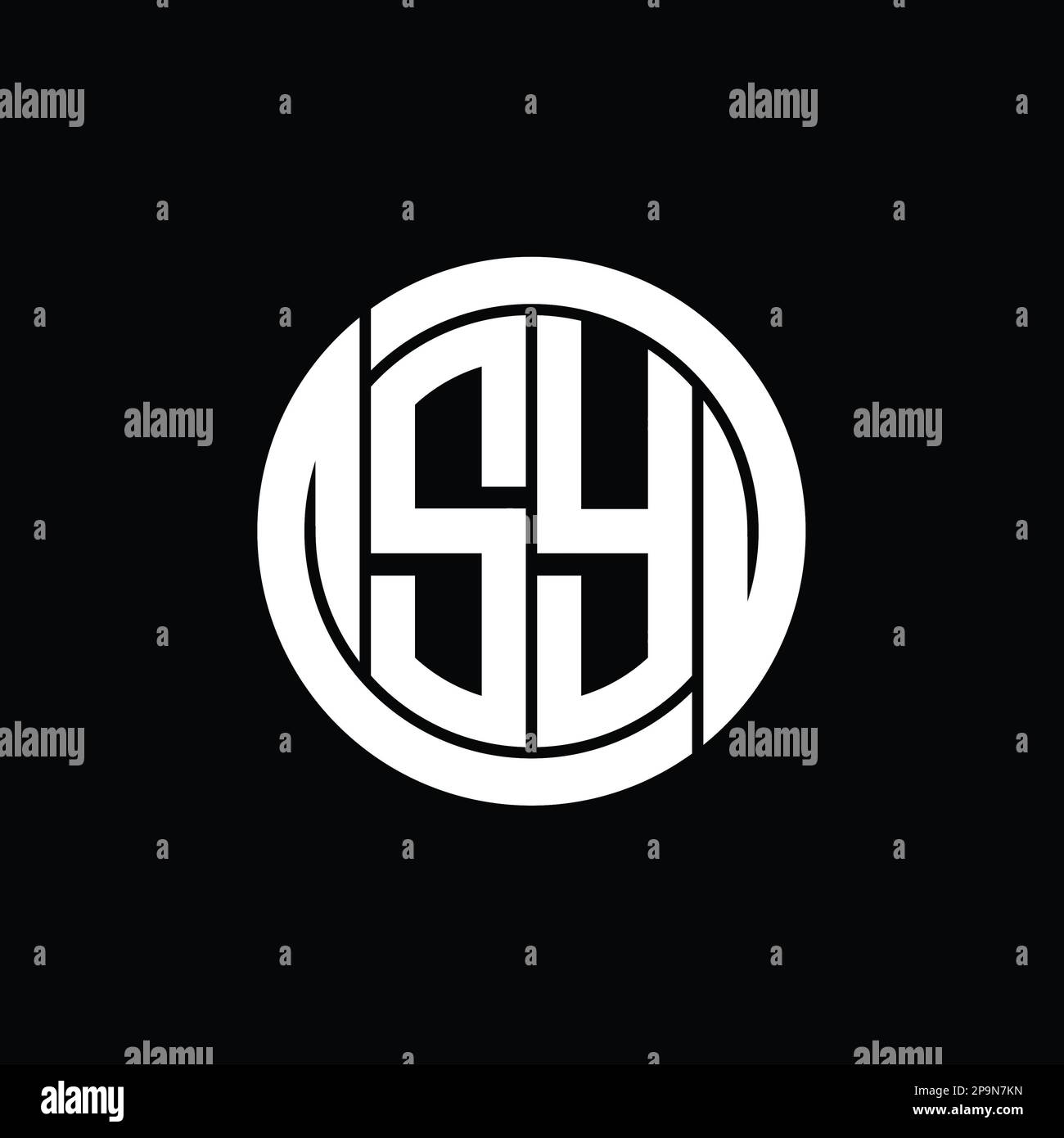 SY Logo monogram shield inside circle isolated shape vector images ...