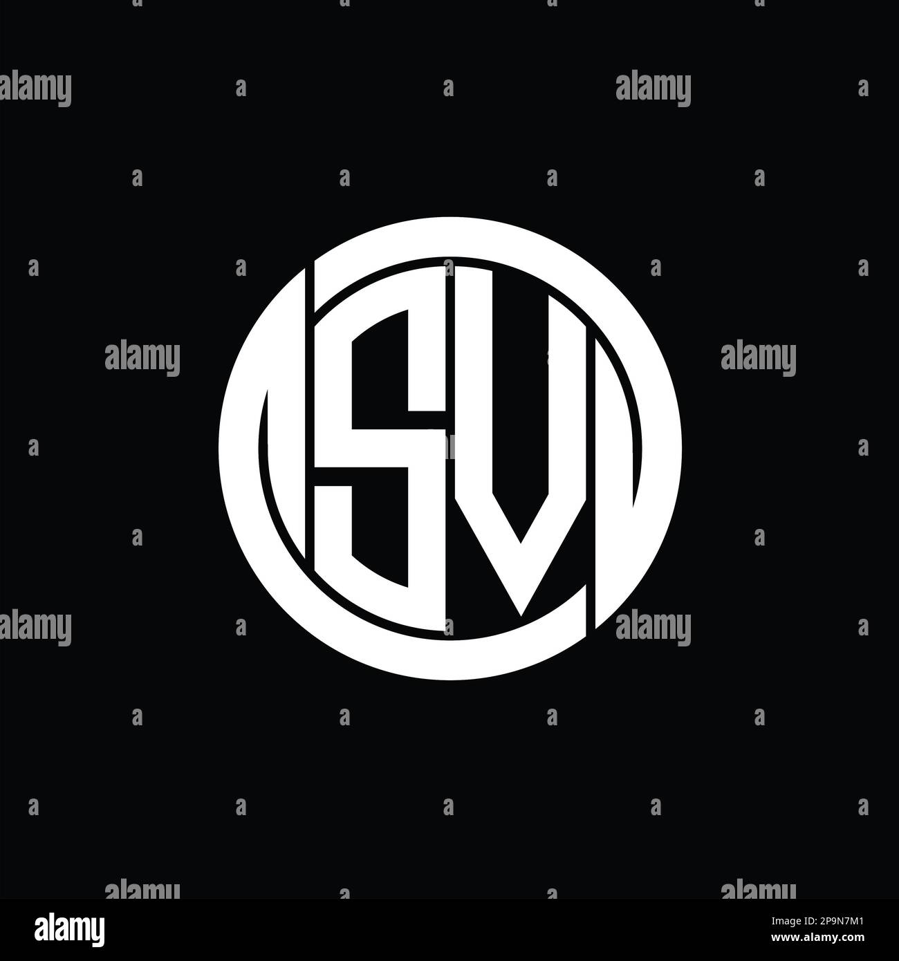 SV Logo monogram shield inside circle isolated shape vector images ...