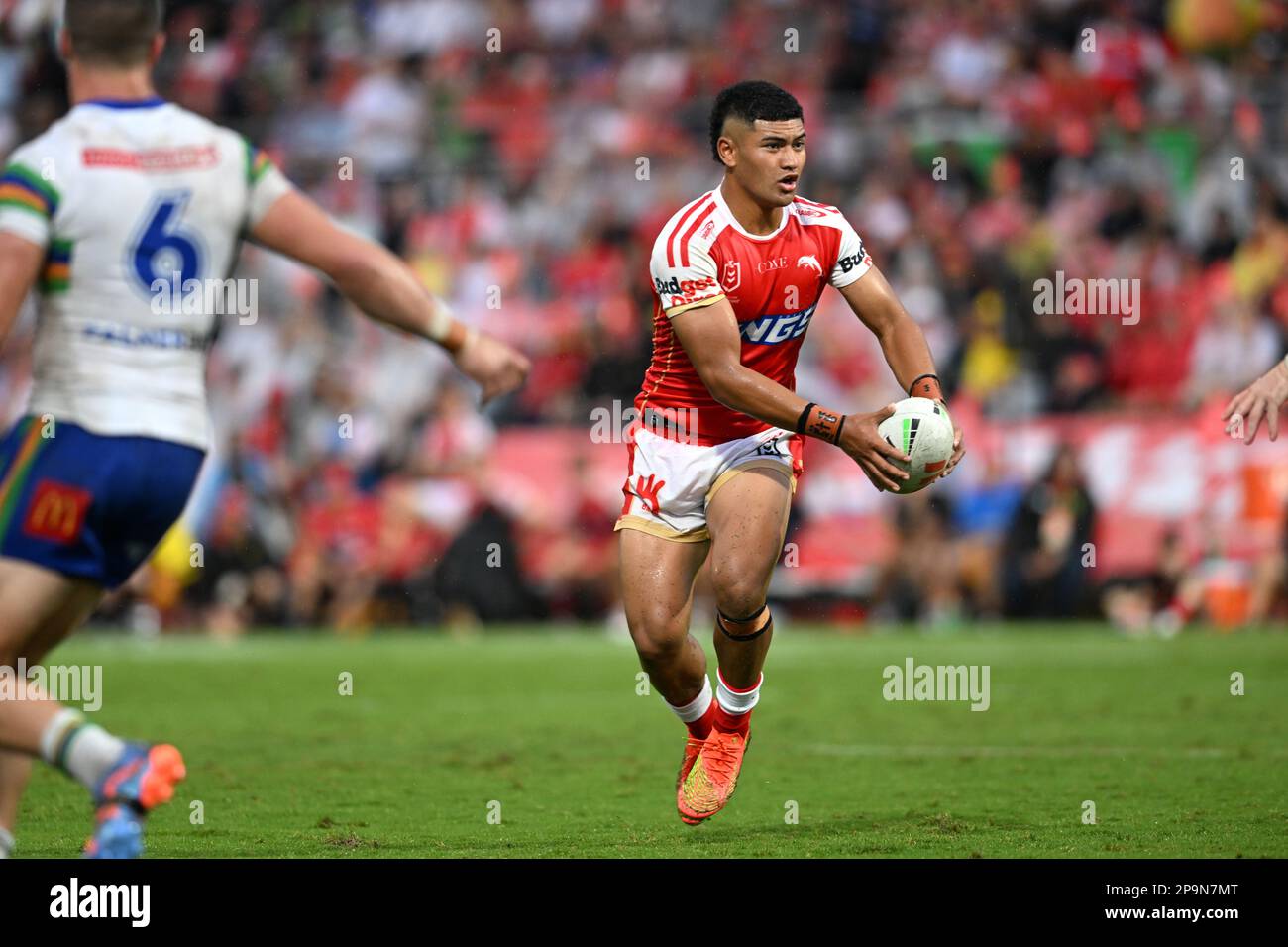 Isaiya Katoa of the Dolphins in action during the NRL Round 2 match ...