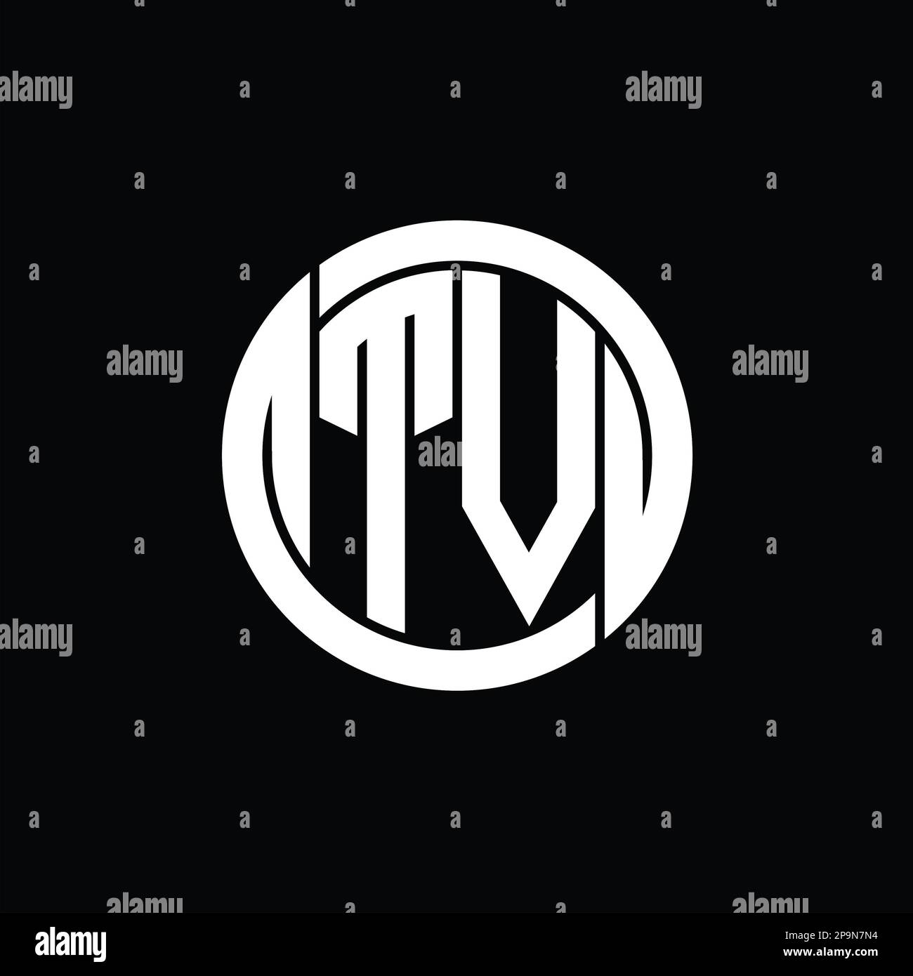 TV Logo monogram shield inside circle isolated shape vector images ...