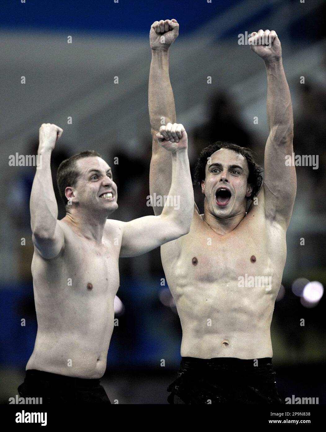 British relay swimmers Matthew Walker, left, and Graham Edmunds ...