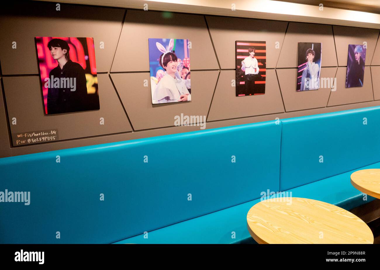 BTS Suga's birthday, Mar 1, 2023 : A cafe decorated to celebrate BTS ...