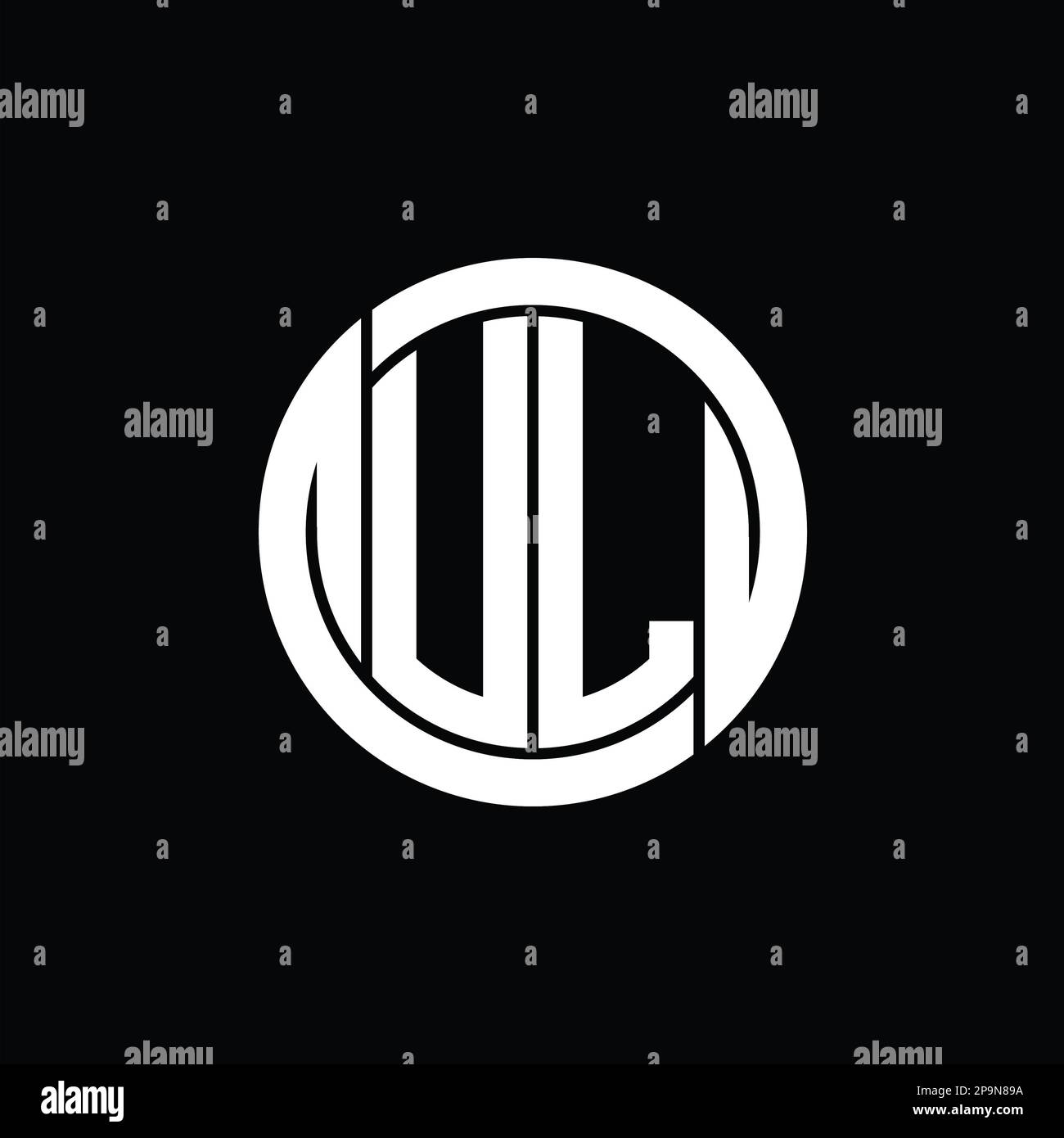 UL Logo monogram shield inside circle isolated shape vector images ...