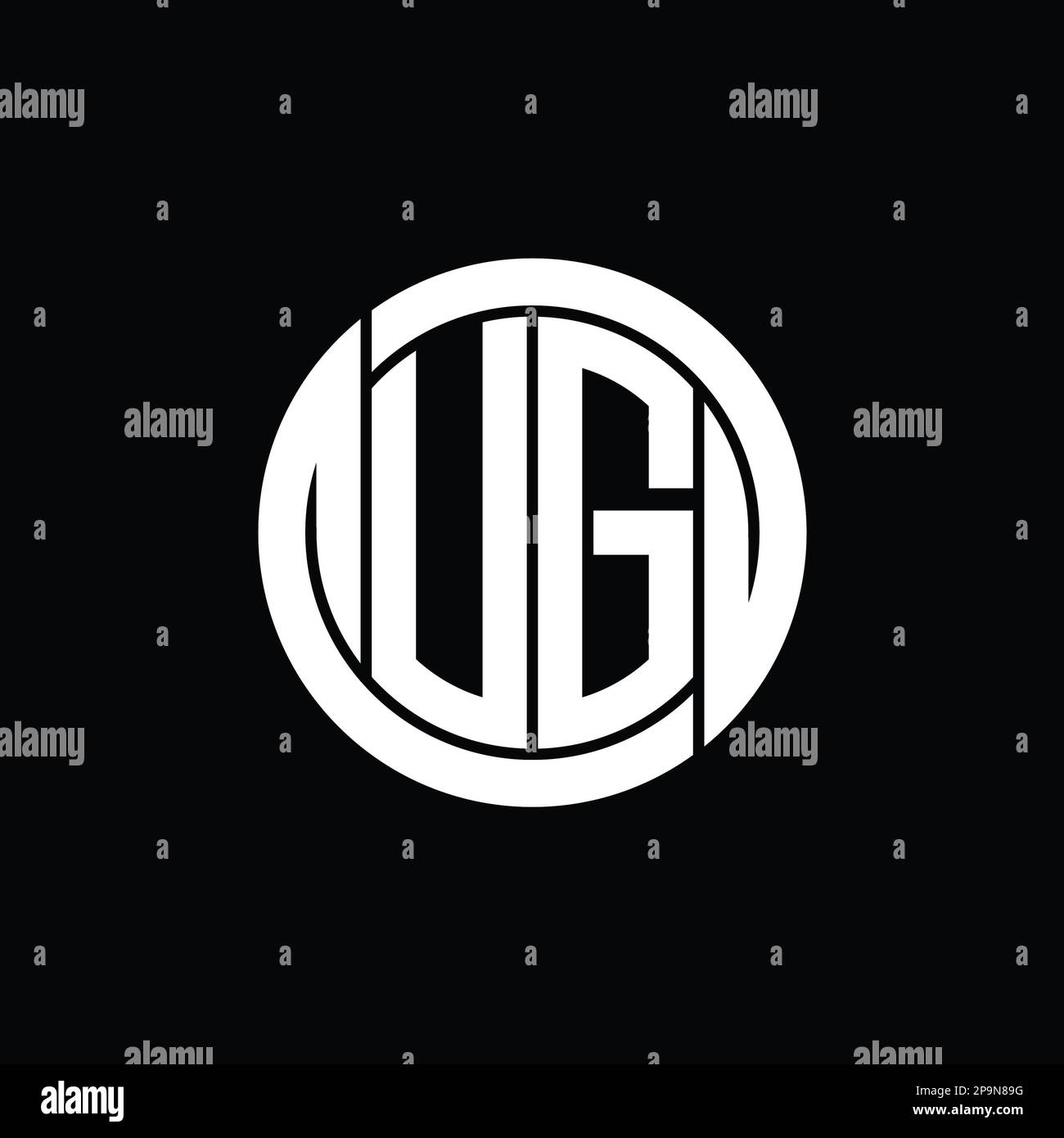 UG Logo monogram shield inside circle isolated shape vector images ...