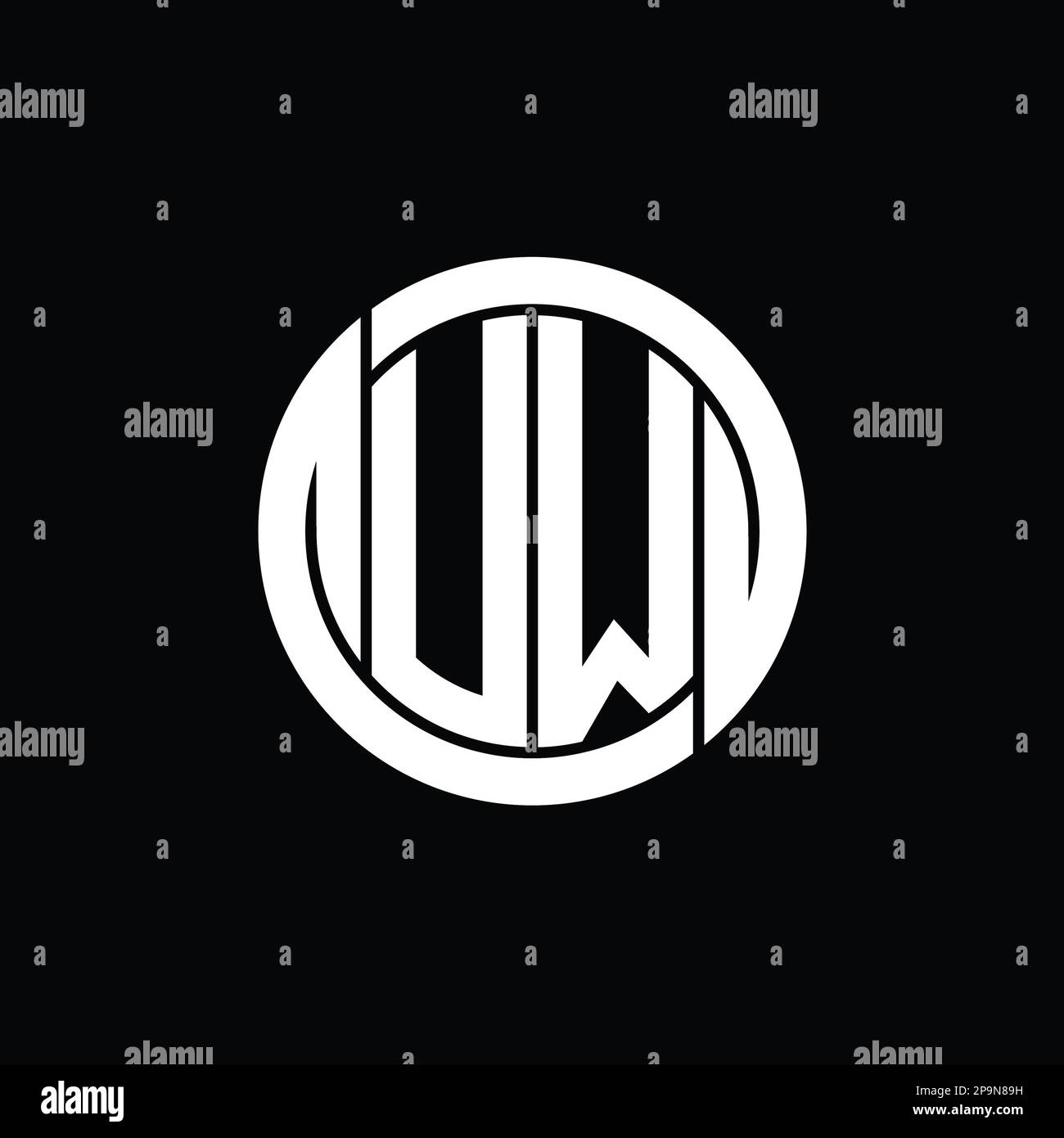 UW Logo monogram shield inside circle isolated shape vector images ...