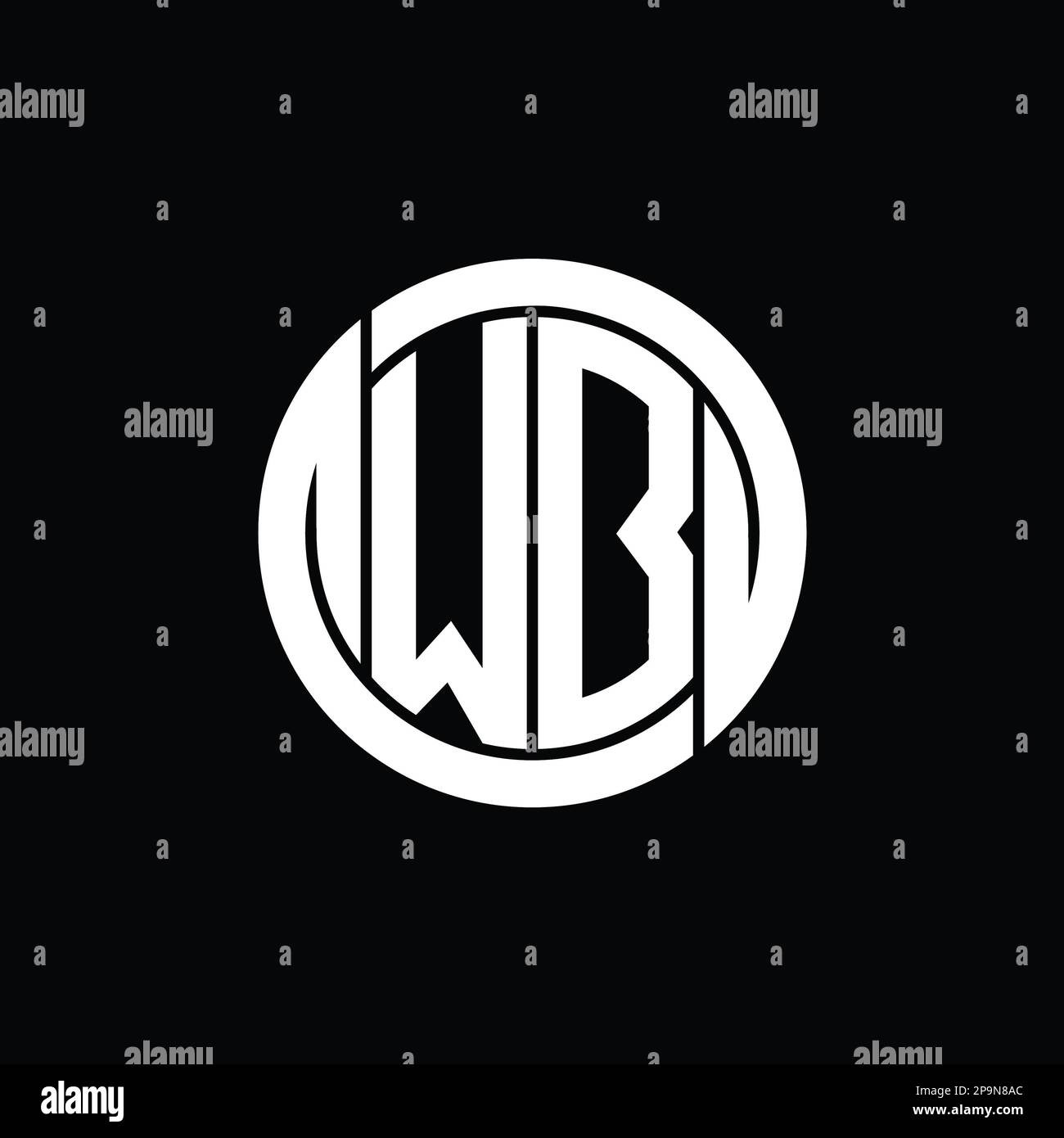WB Logo monogram shield inside circle isolated shape vector images ...